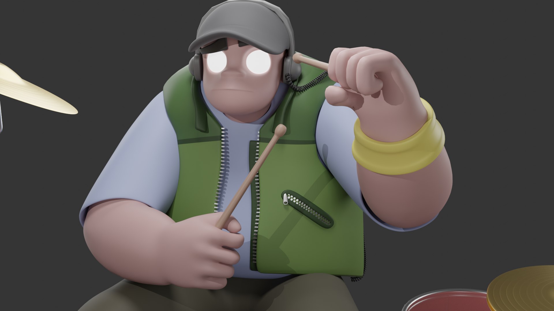 3D Gorillaz - Russel Drumkit Model - TurboSquid 2388621
