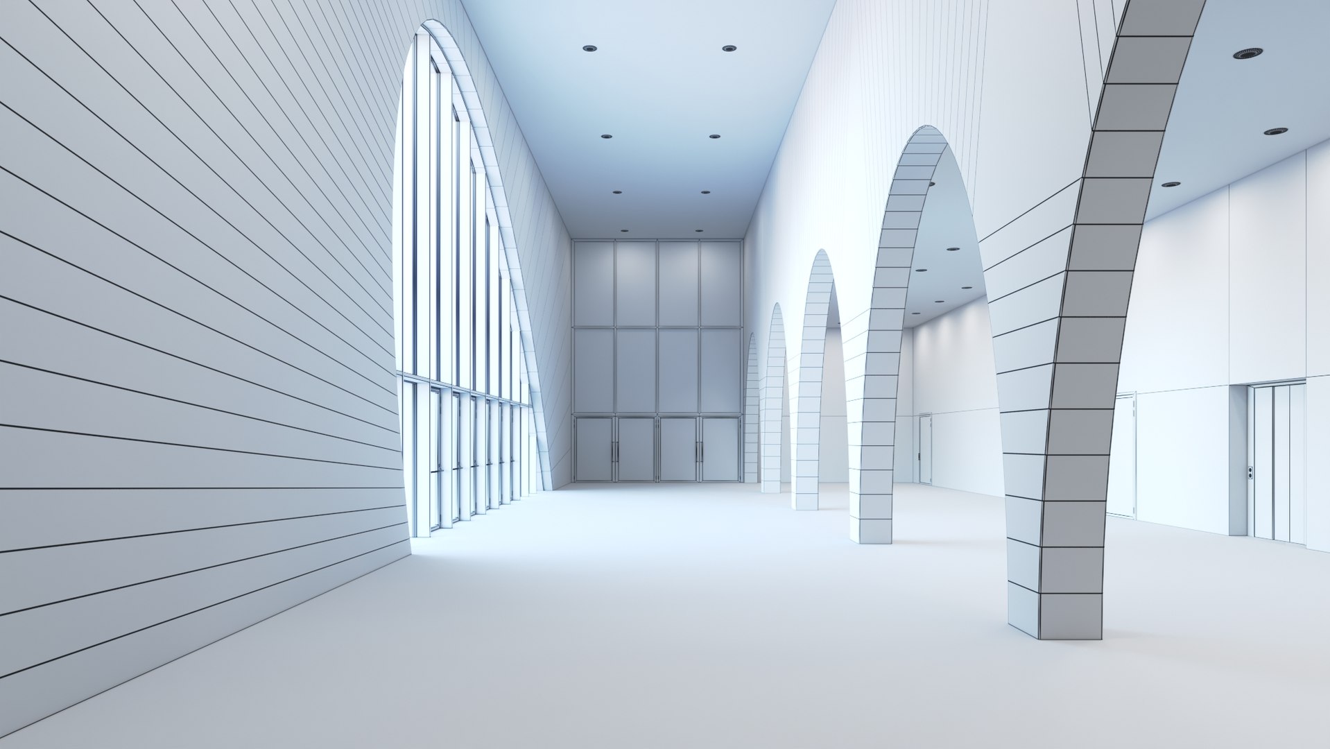 3D Red Hall Interior Model - TurboSquid 2137702