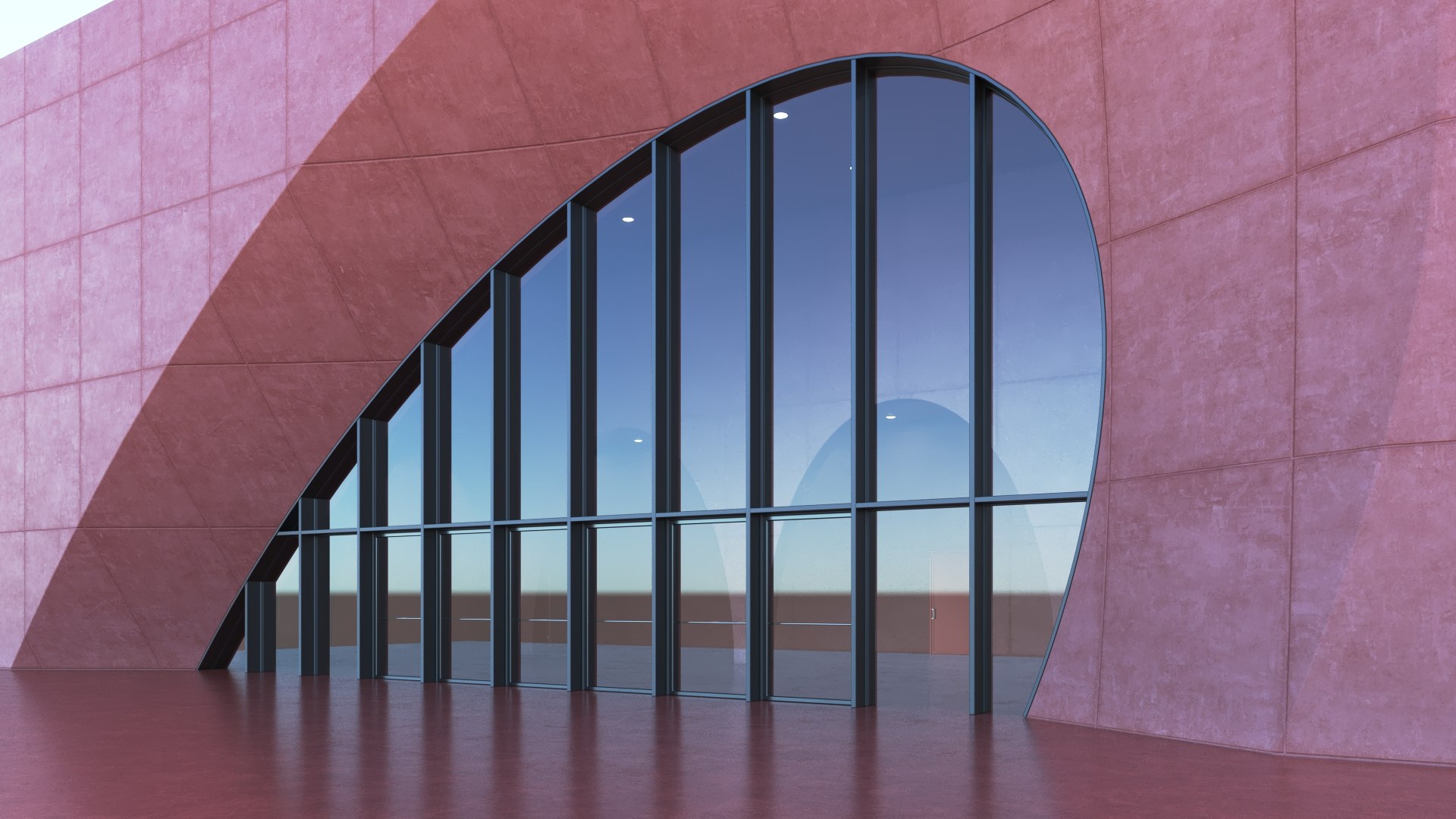 3D Red Hall Interior Model - TurboSquid 2137702