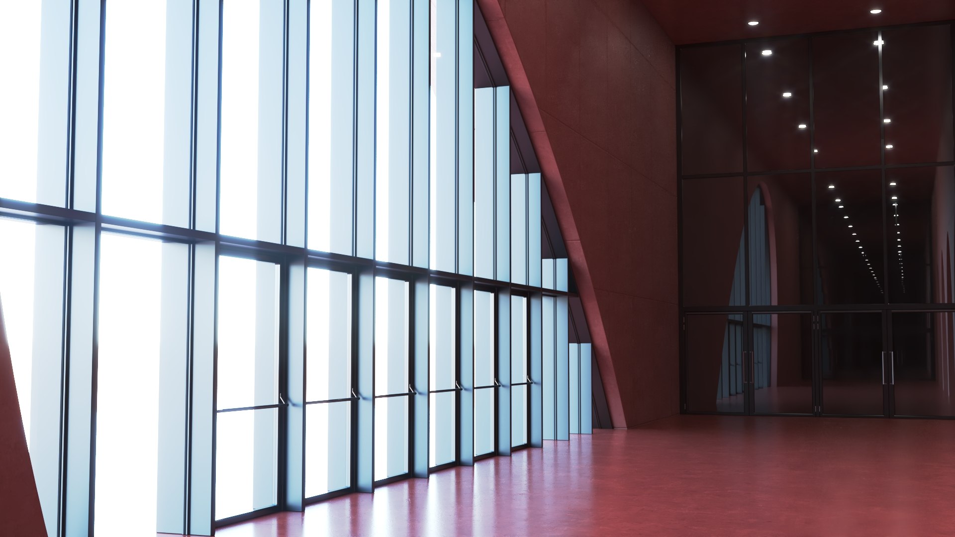 3D Red Hall Interior Model - TurboSquid 2137702