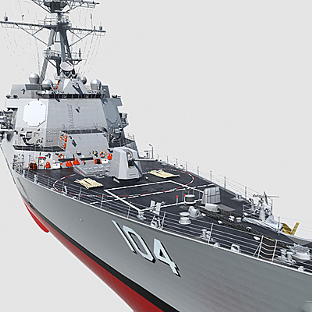3d model uss sterett ddg-104 arleigh