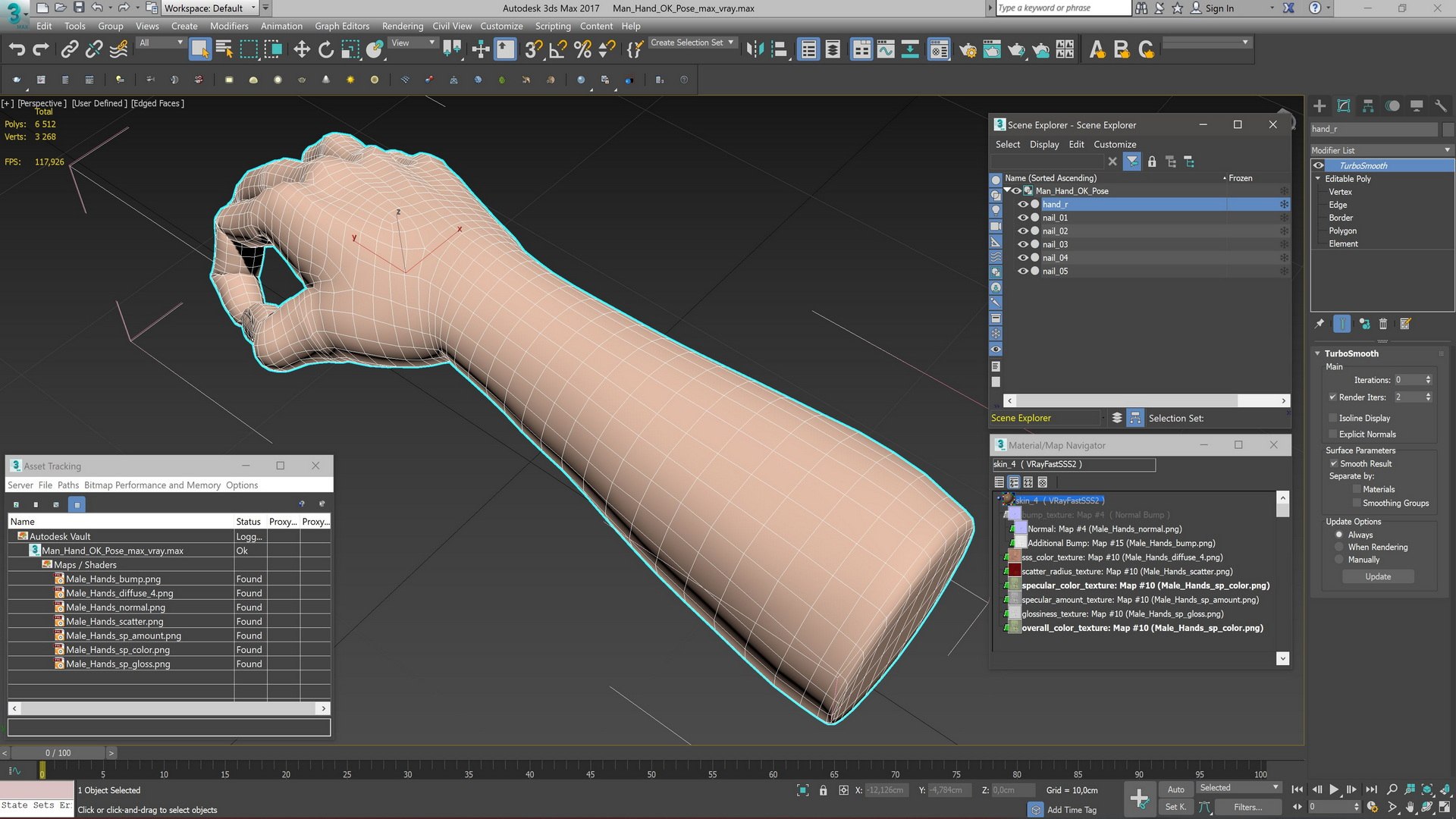 3D Man Hand OK Pose Model - TurboSquid 2194879