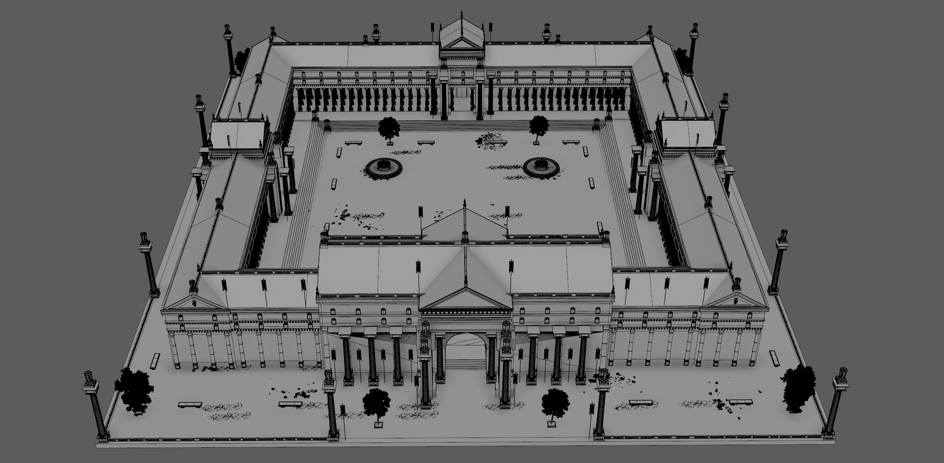 3D Model Roman Temple Parliament - TurboSquid 2271867