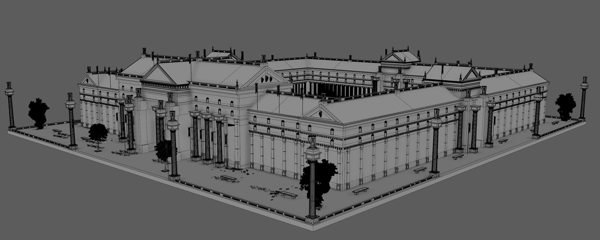 3D Model Roman Temple Parliament - TurboSquid 2271867