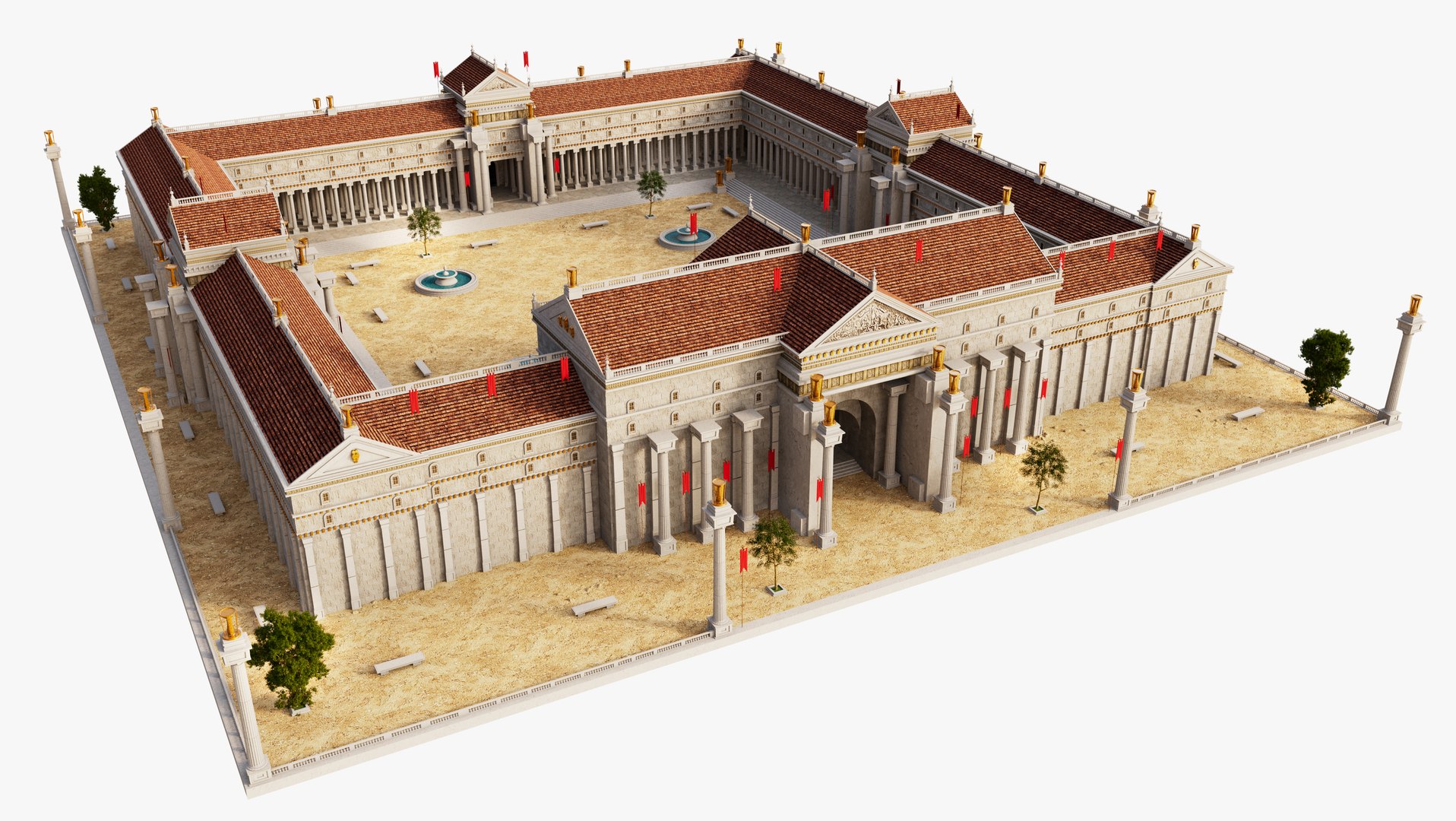 3D Model Roman Temple Parliament - TurboSquid 2271867