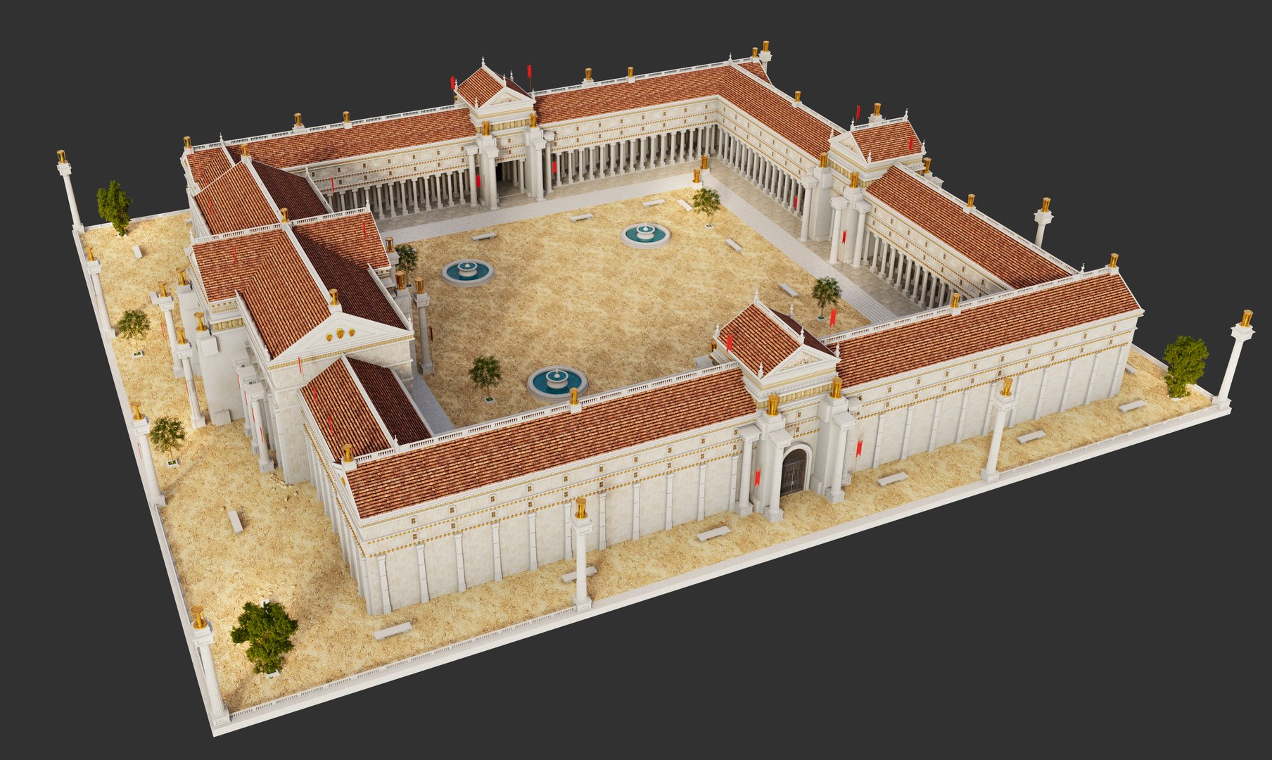 3D Model Roman Temple Parliament - TurboSquid 2271867