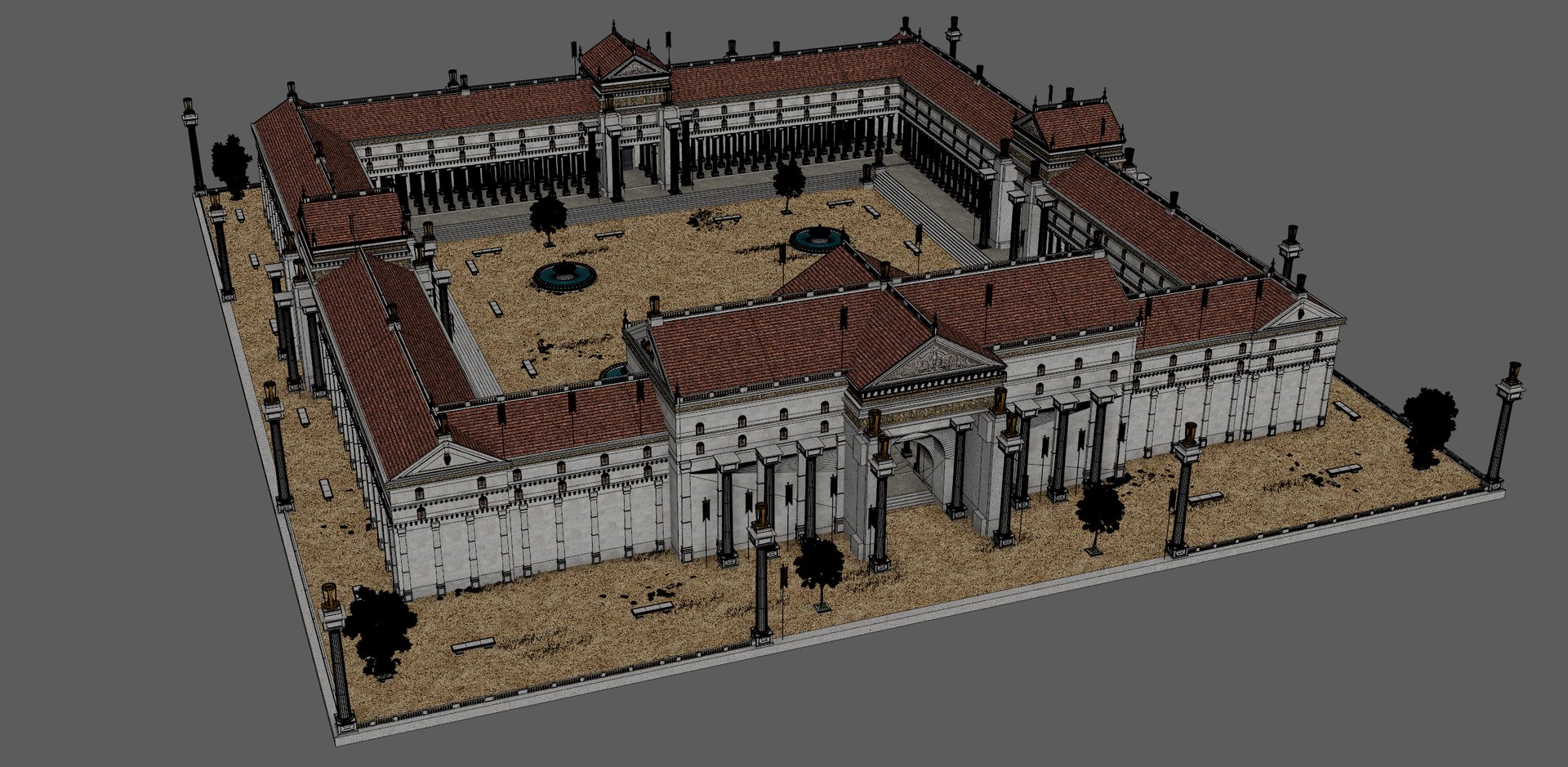3D Model Roman Temple Parliament - TurboSquid 2271867