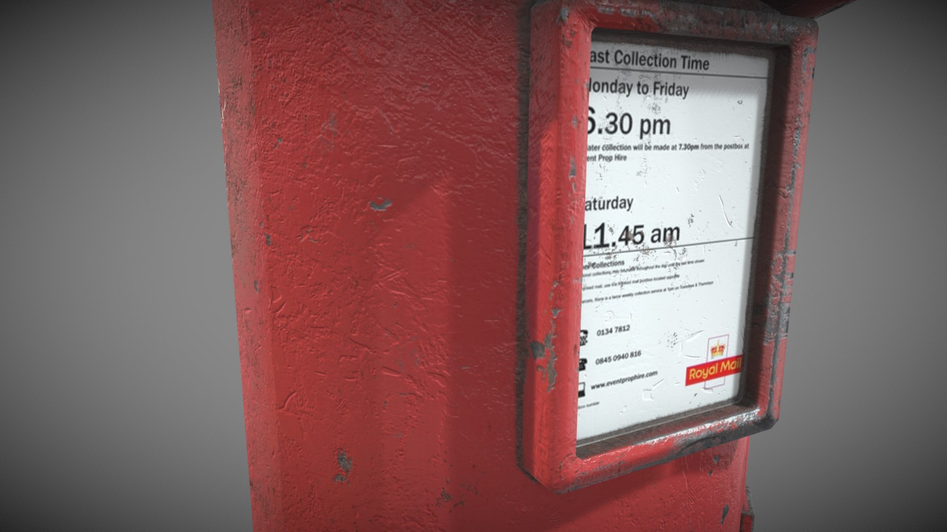 3D Postbox UK PBR - TurboSquid 1789577