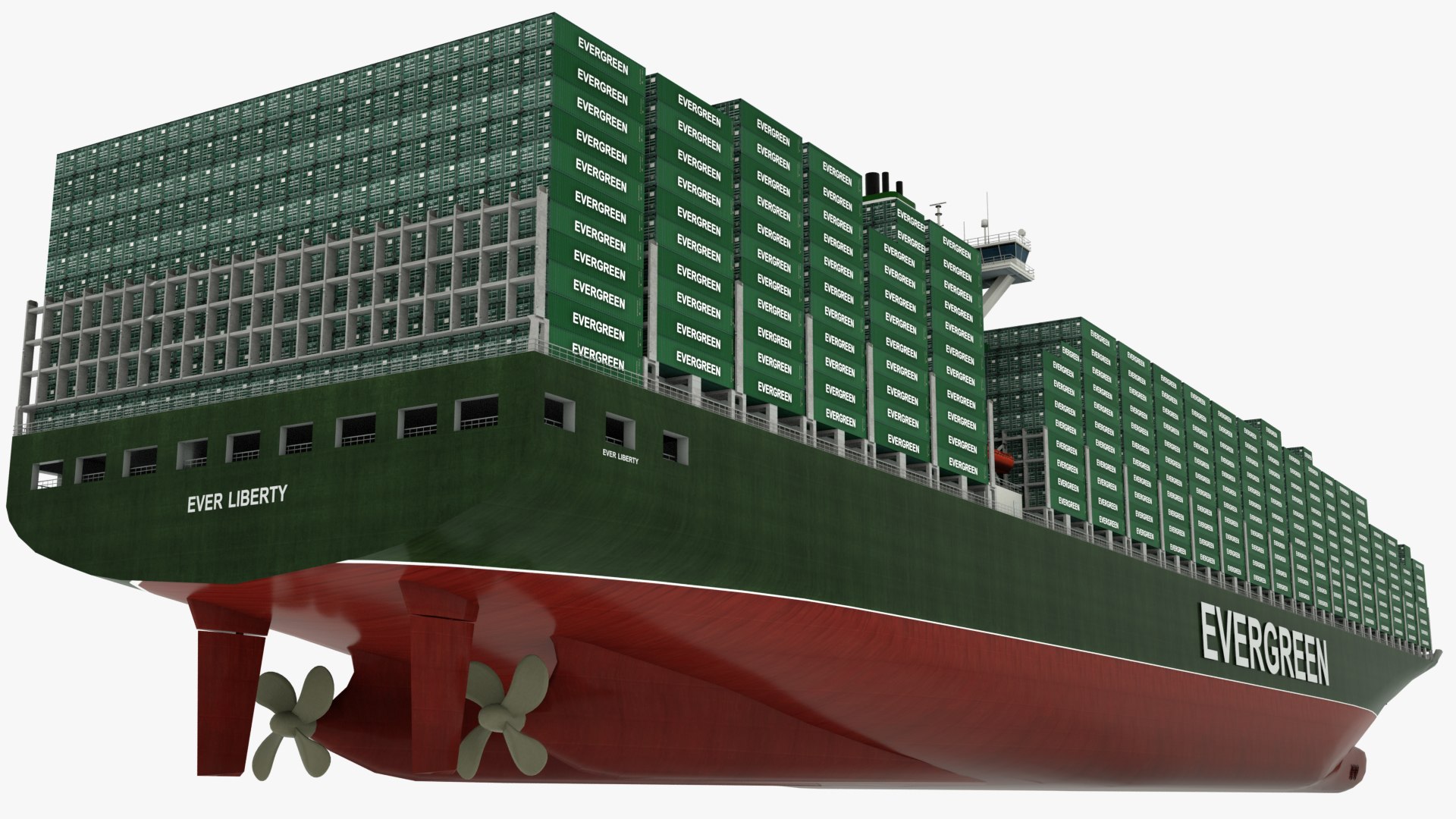 Container Ship Evergreen Ever Liberty 3D model - TurboSquid 1732229