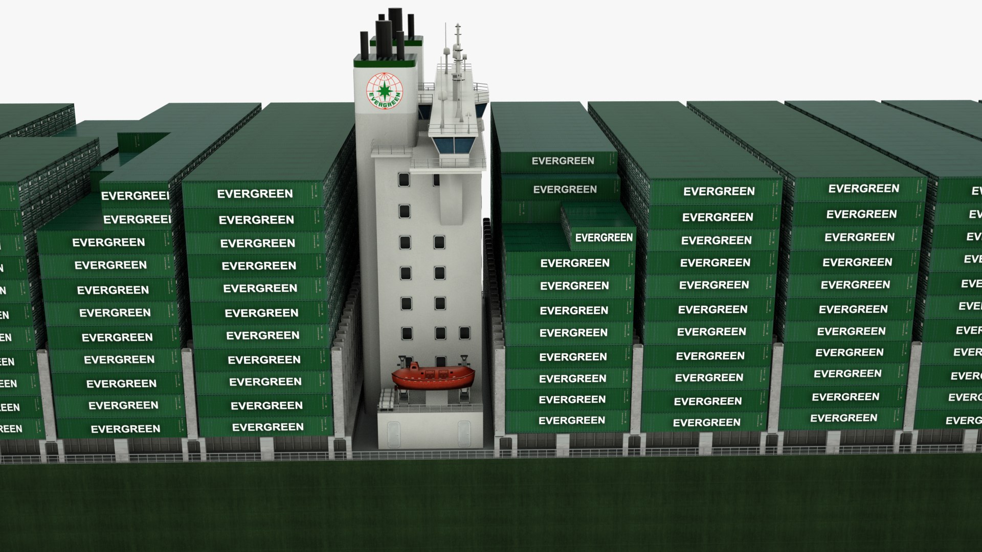 Container Ship Evergreen Ever Liberty 3D model - TurboSquid 1732229