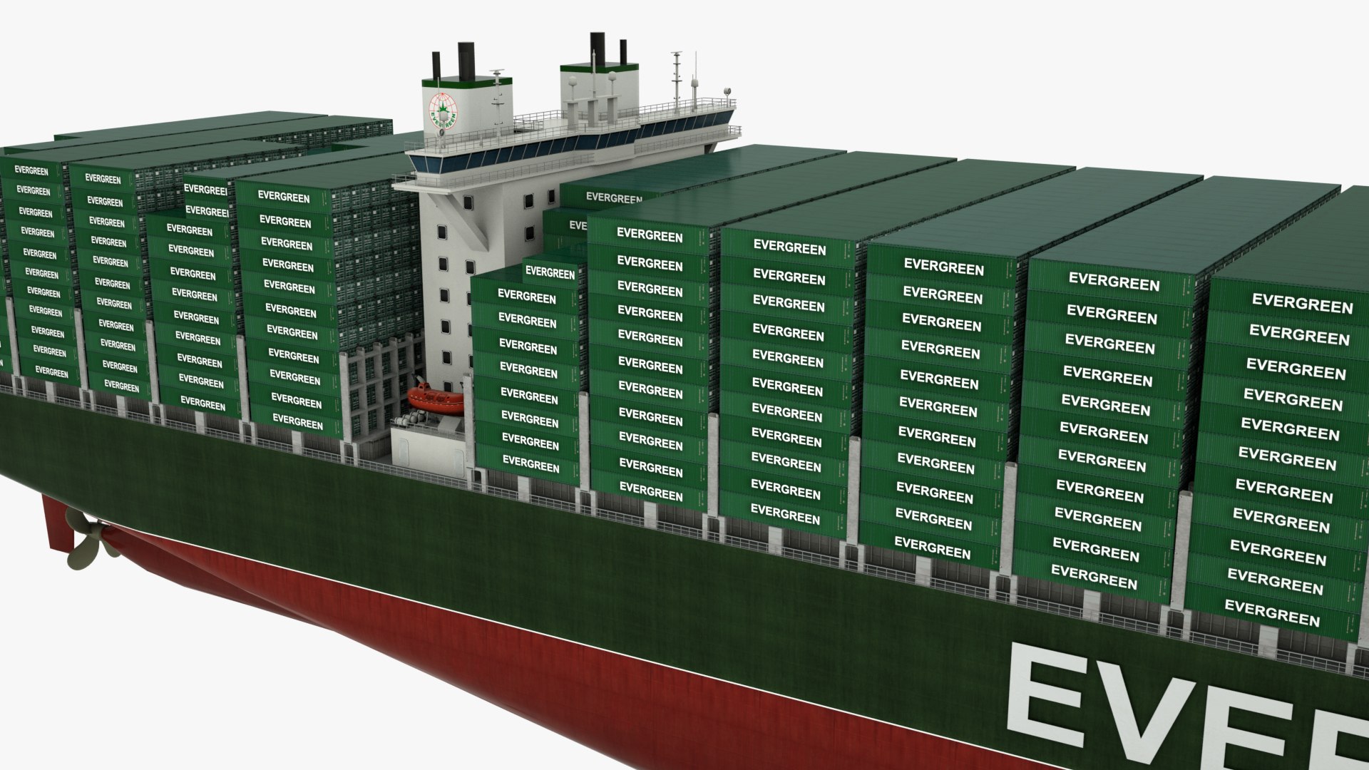 Container Ship Evergreen Ever Liberty 3D model - TurboSquid 1732229