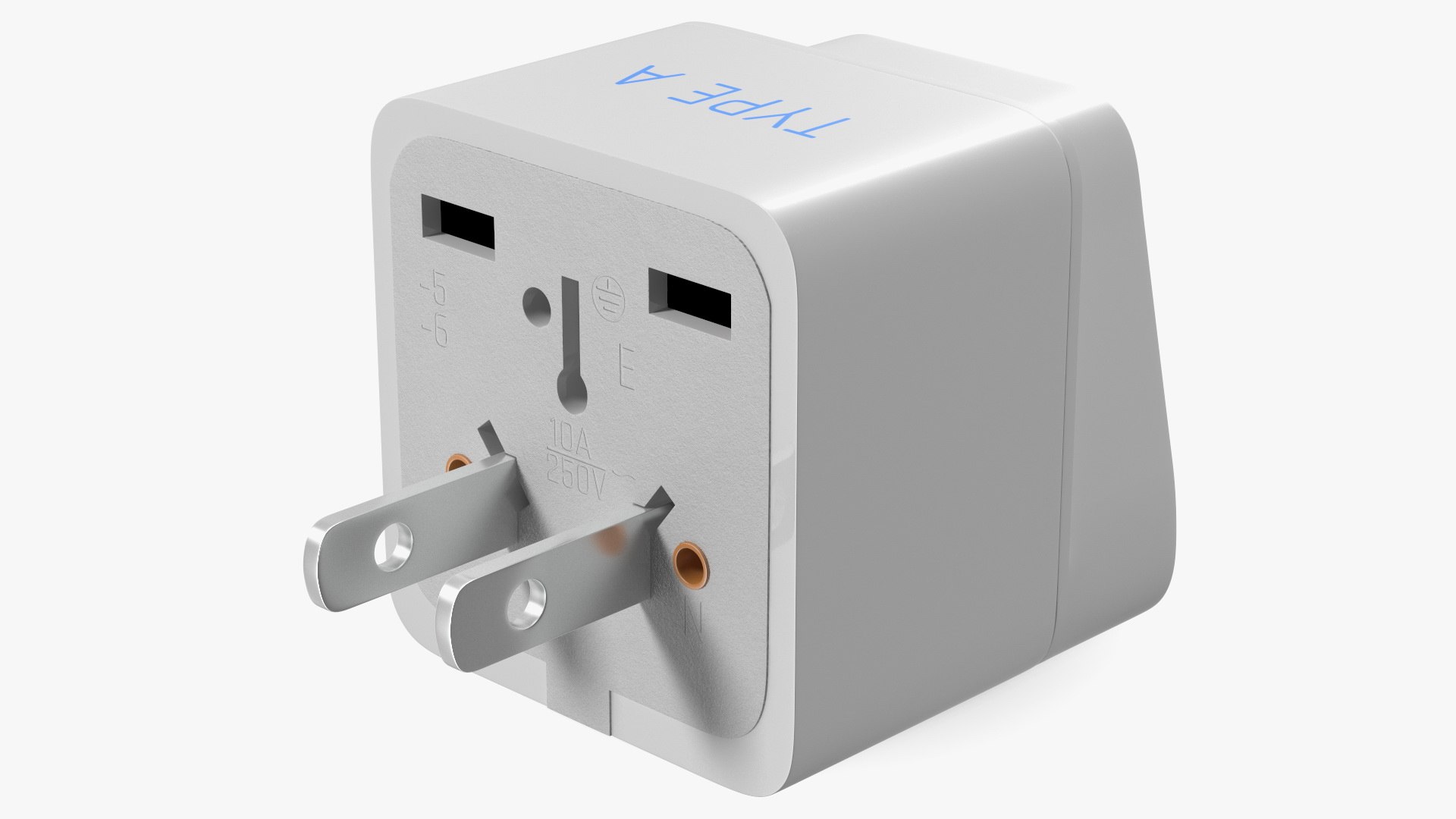 3D Type A Plug Adapter White - TurboSquid 1838122