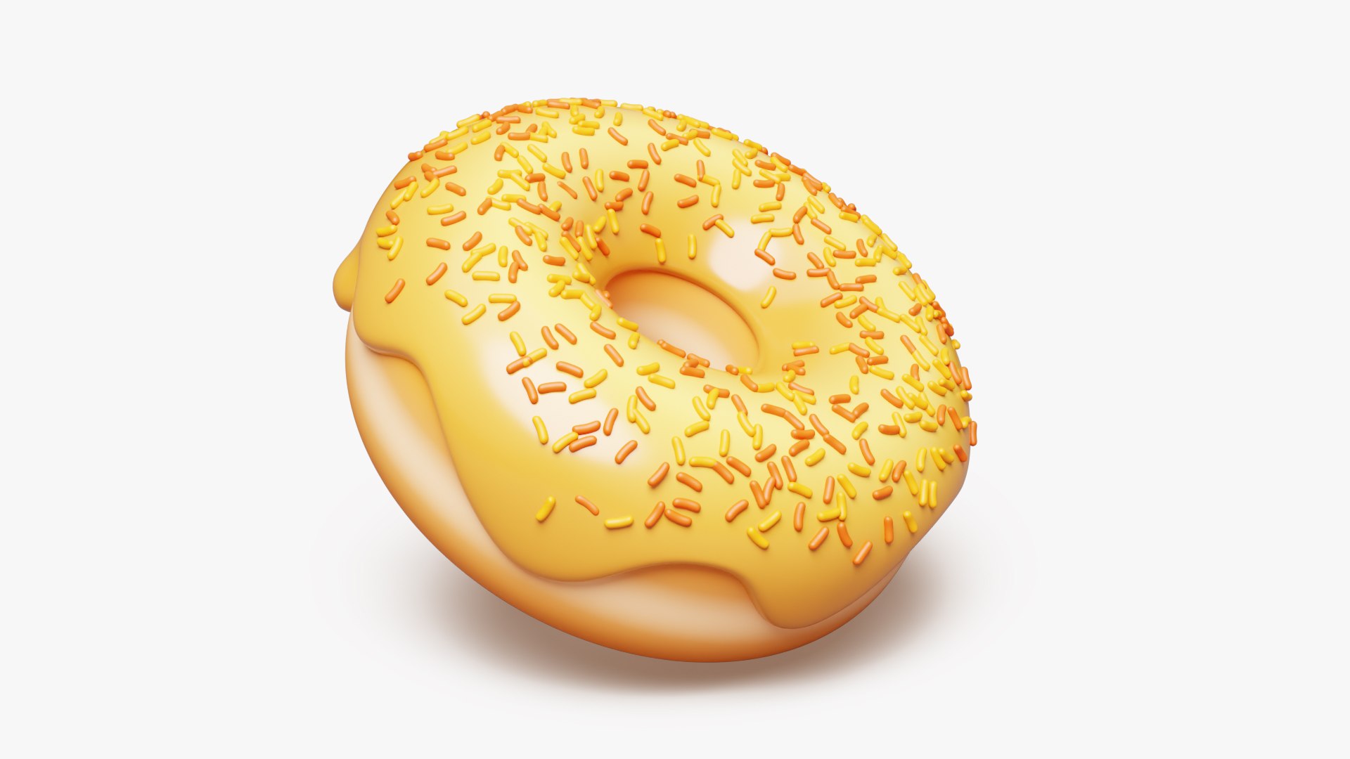 Yellow Donut With Sprinkles Model - TurboSquid 2351391