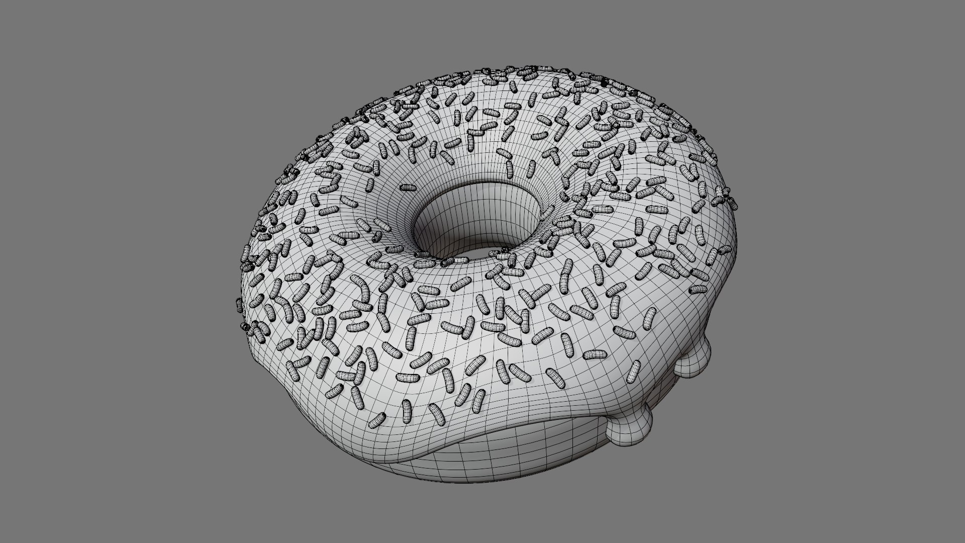 Yellow Donut With Sprinkles Model - TurboSquid 2351391