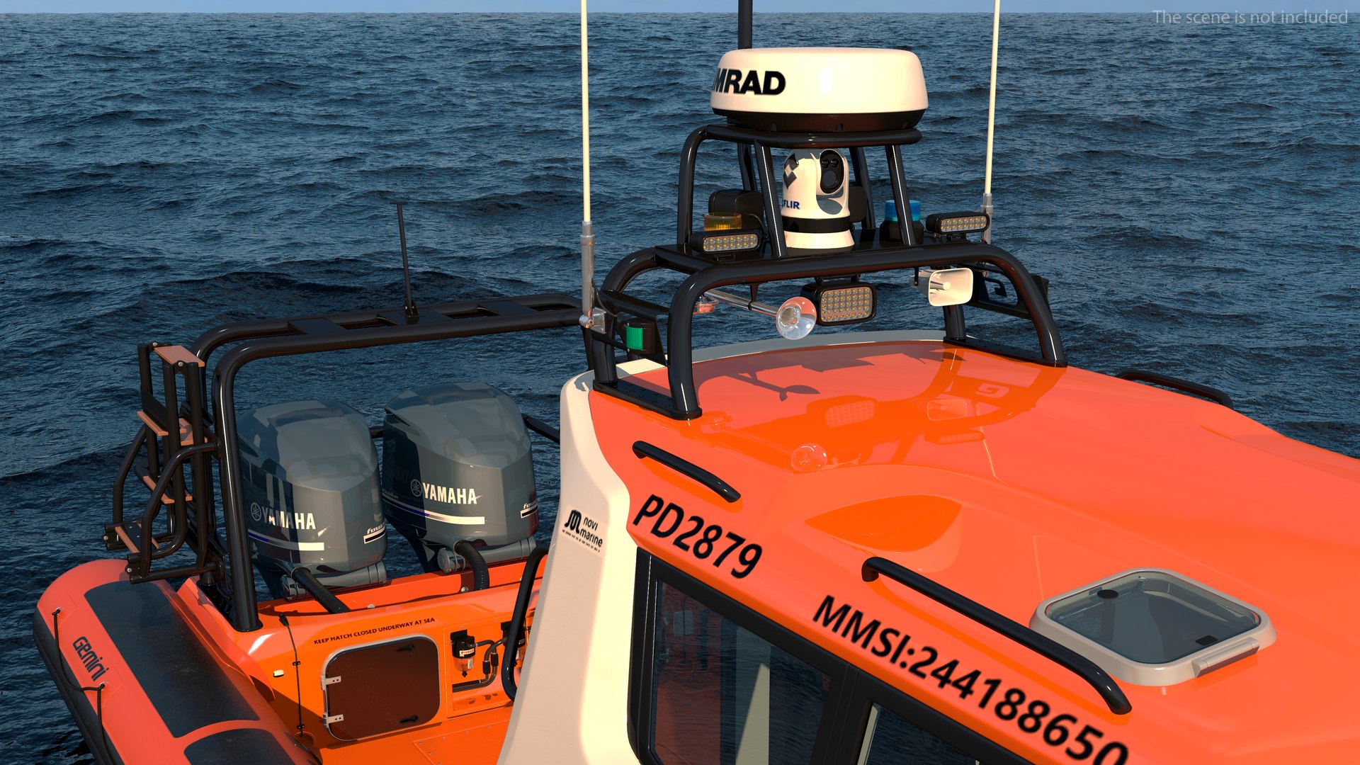 3D Waverider 1060 GRP Cabin Gemini Marin Orange Rigged for Maya - TurboSquid 2033603
