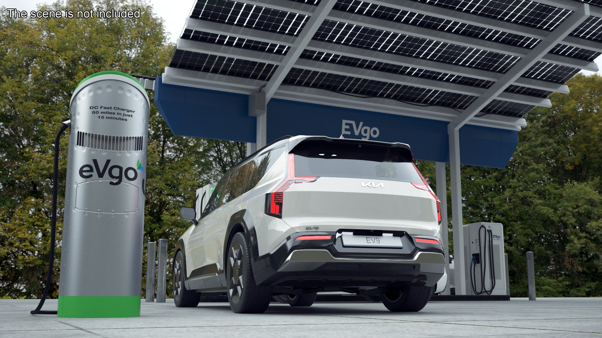 KIA EV9 SUV At Electric Car Charging Station 3D Model - TurboSquid 2343174