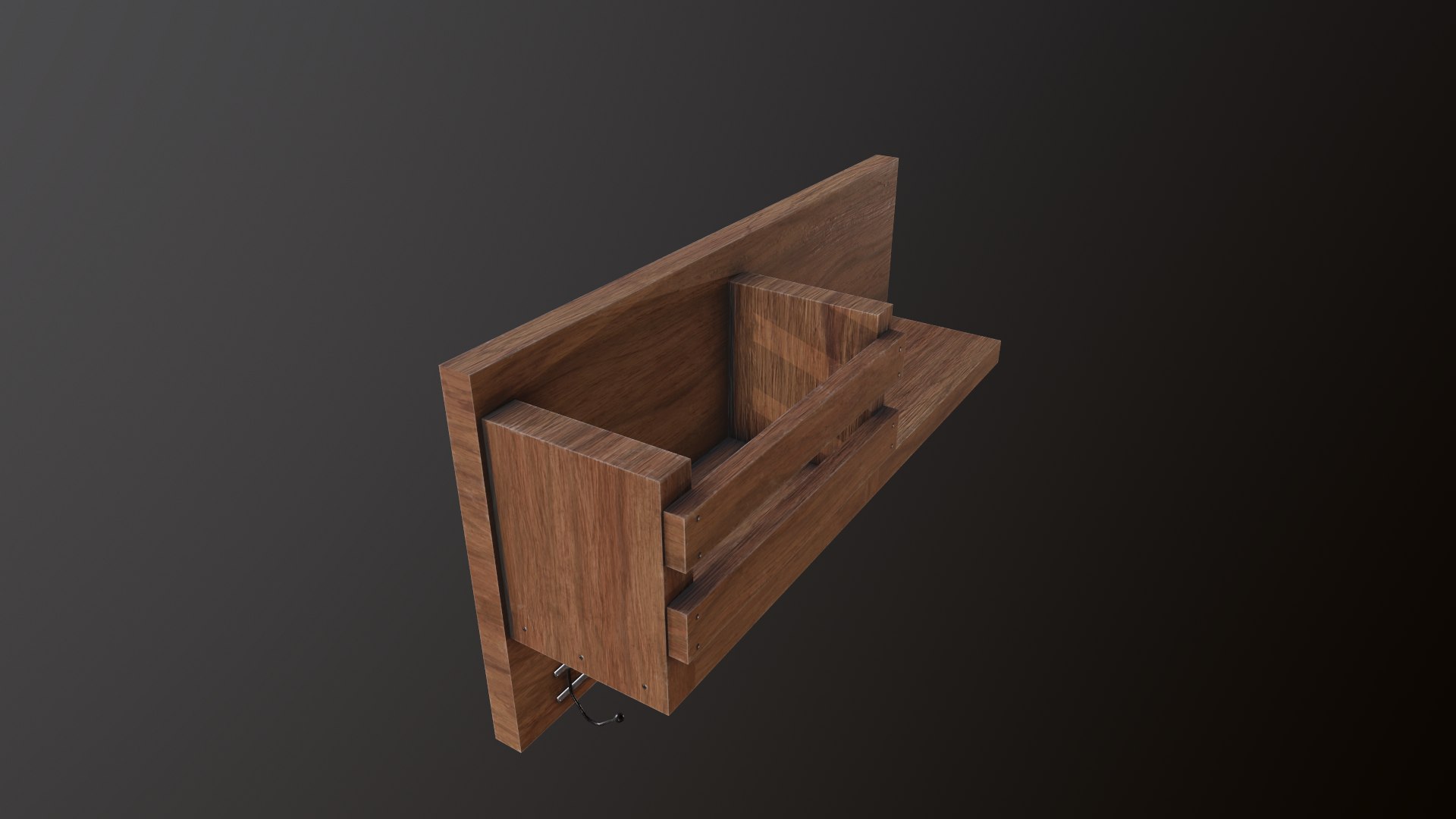 3D Wooden Wall Hanger Model - TurboSquid 1746462