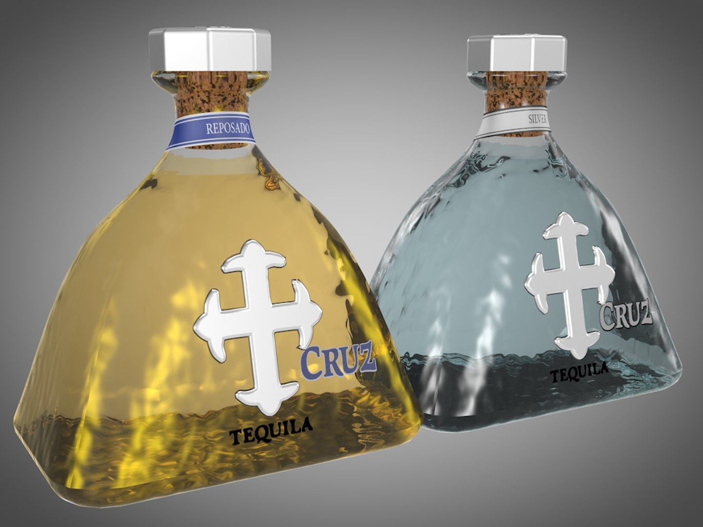 3d 3ds Bottles Cruz Tequila