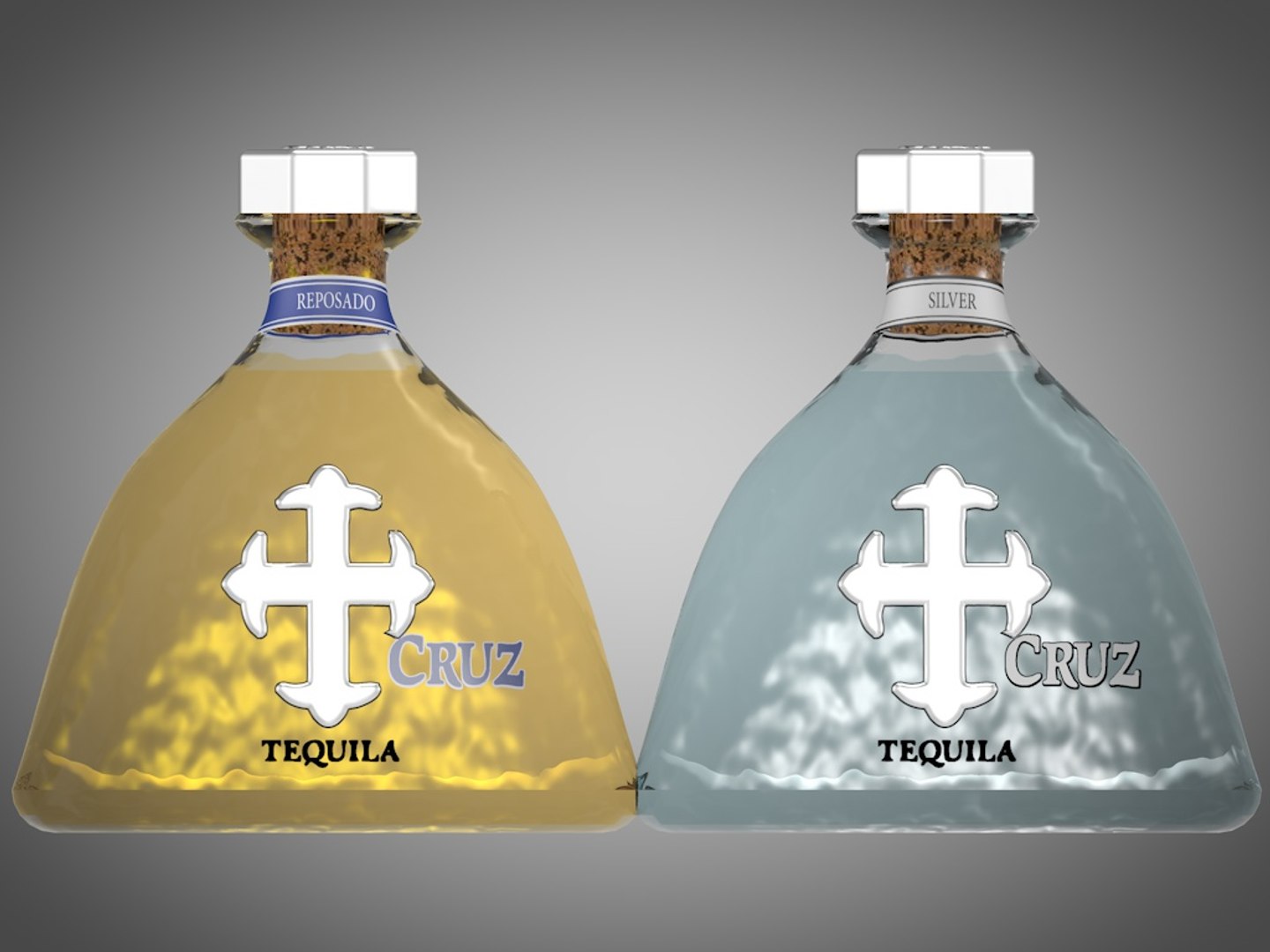 3d 3ds Bottles Cruz Tequila