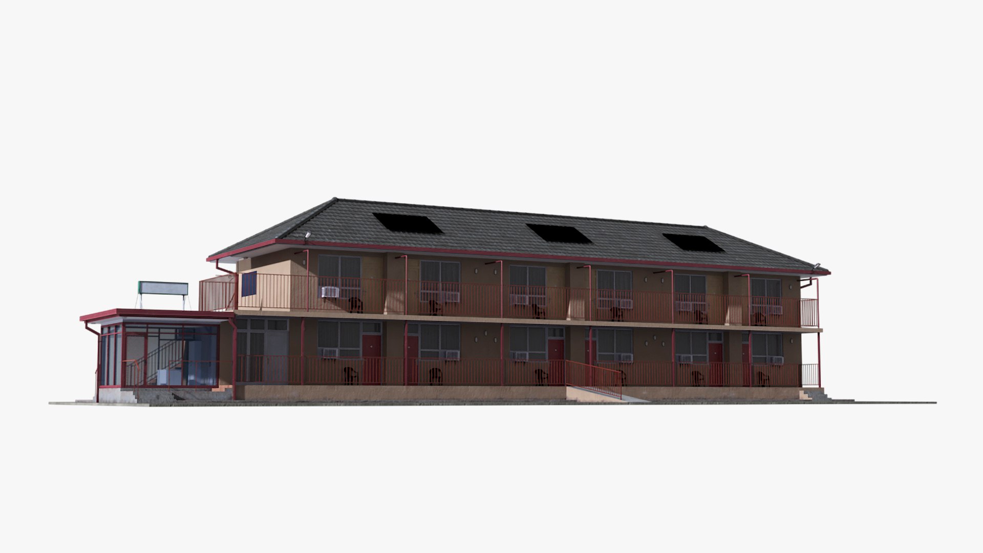 Two Story Motel 3D Model - TurboSquid 2278804