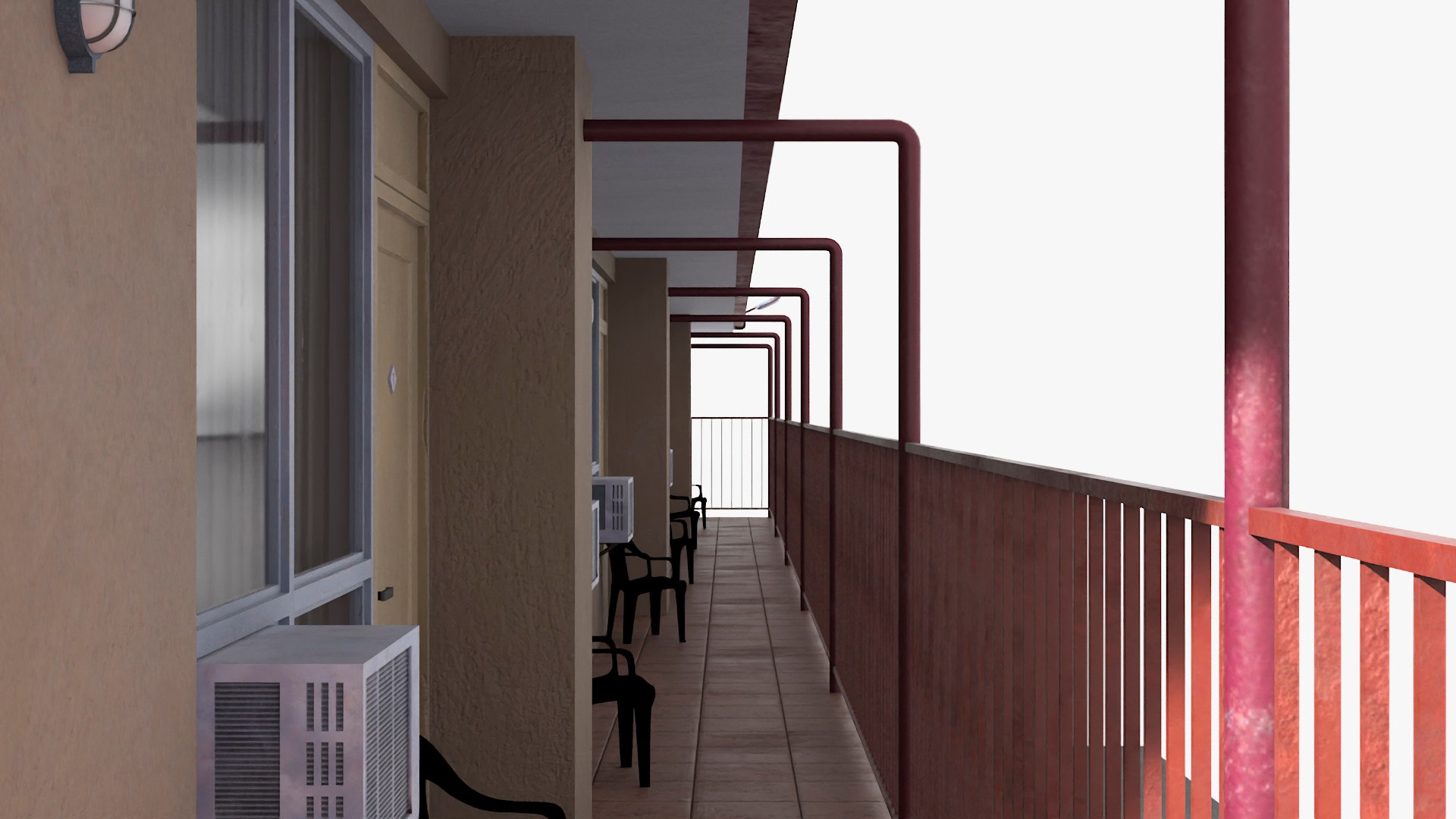 Two Story Motel 3D Model - TurboSquid 2278804