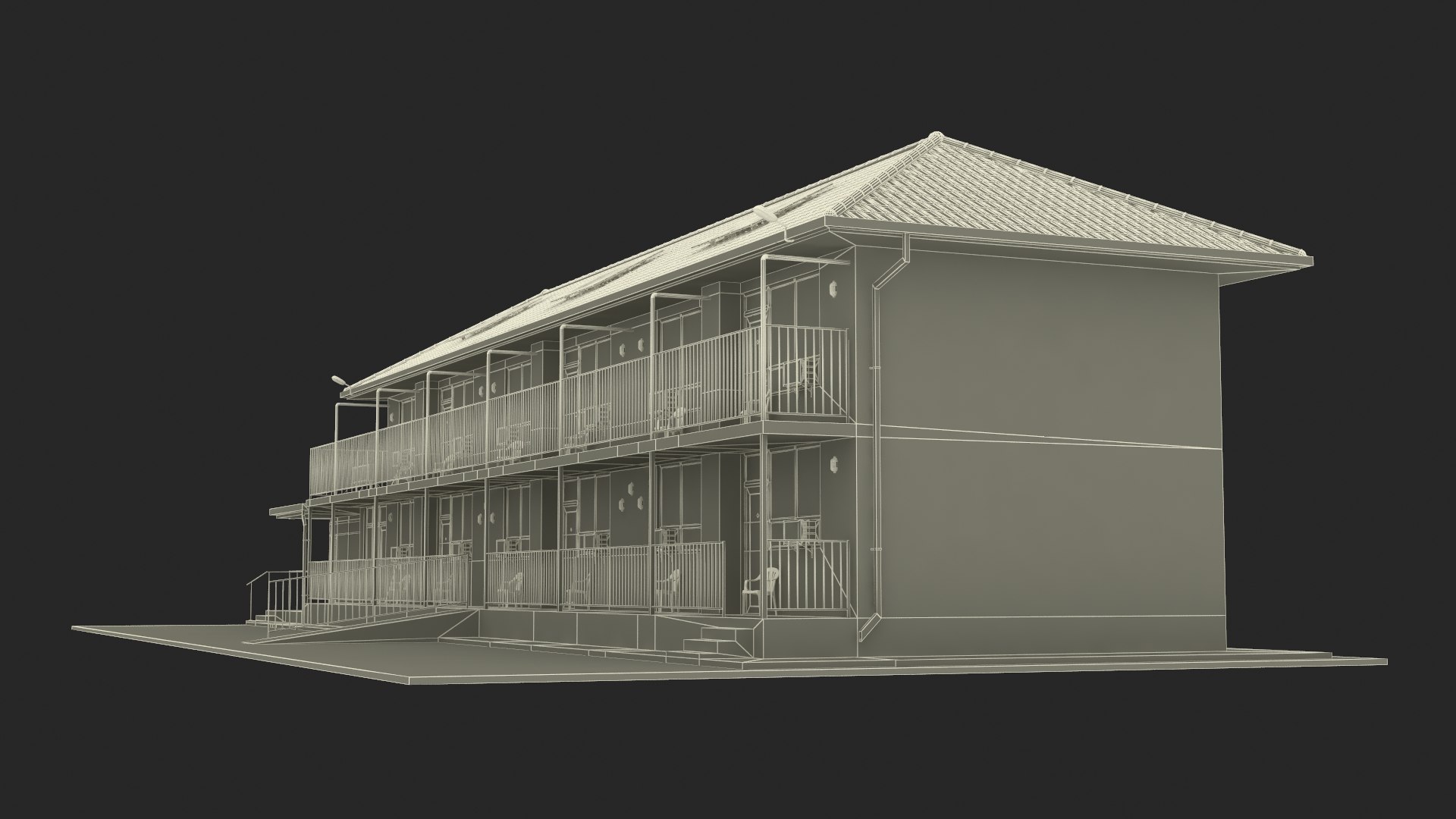 Two Story Motel 3D Model - TurboSquid 2278804