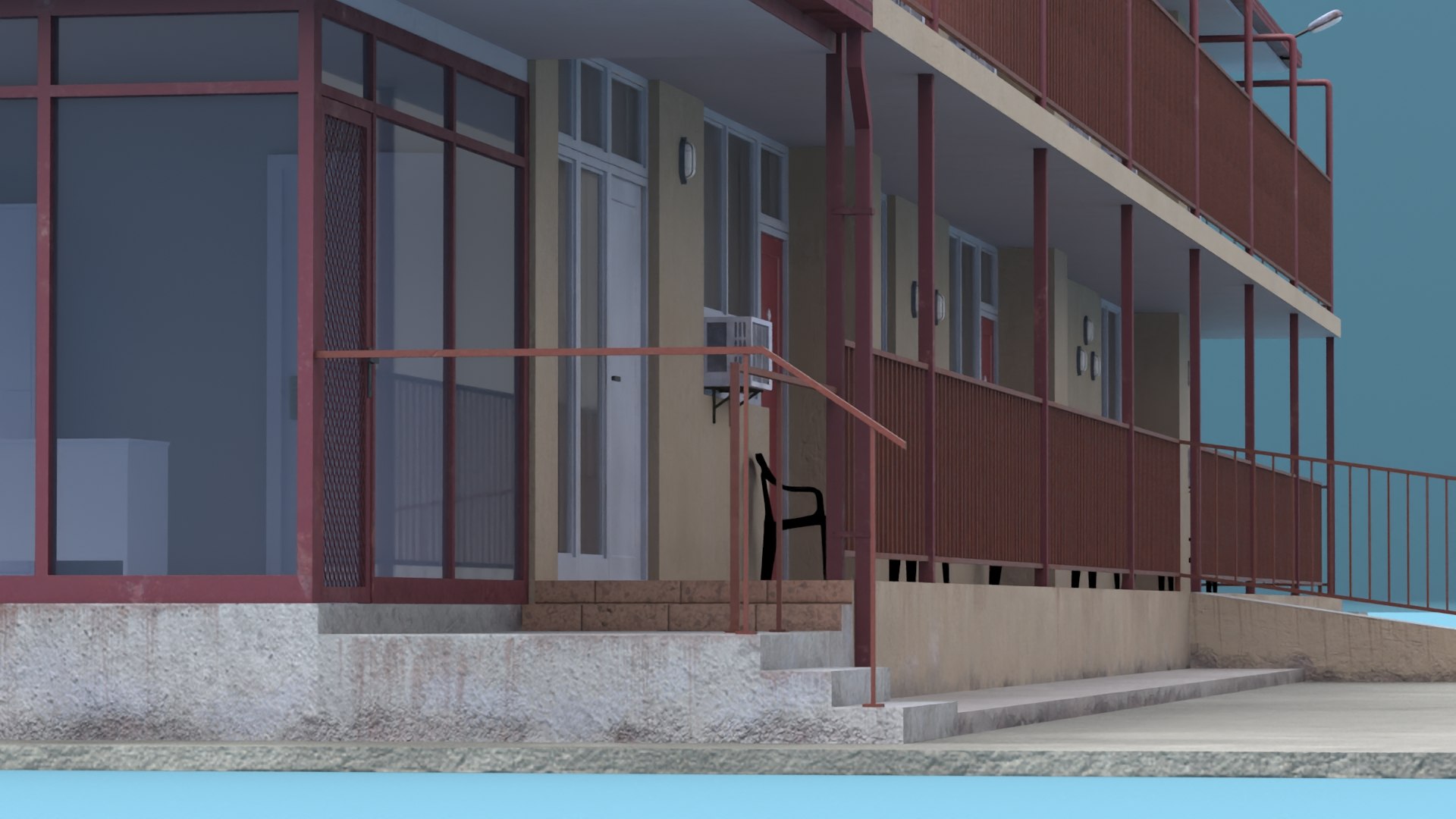 Two Story Motel 3D Model - TurboSquid 2278804