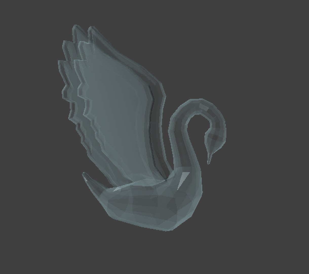 Swan Glass Statue 3ds