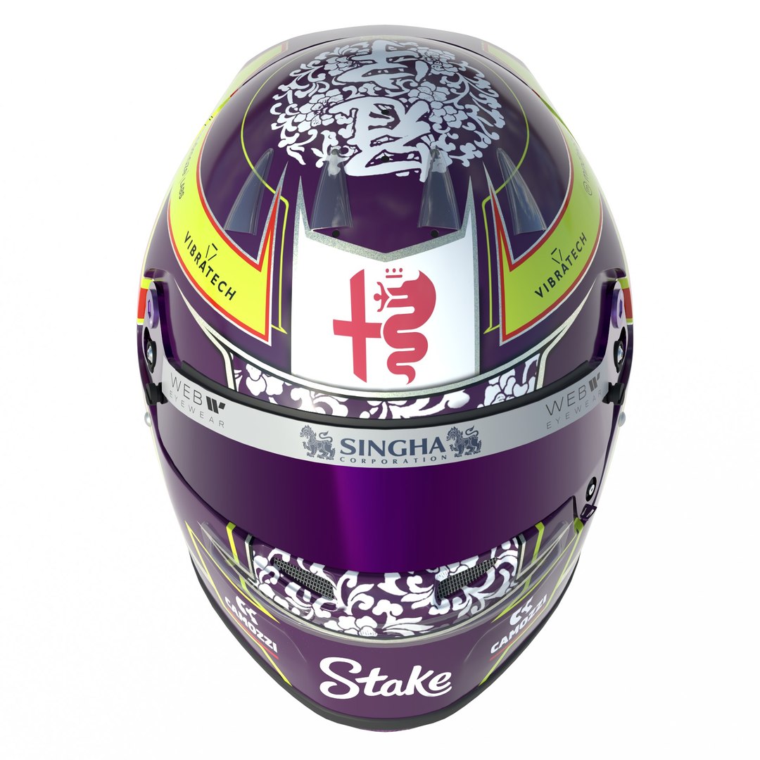 F1 Zhou Guanyu Helmet 2023 3D Model - TurboSquid 2127859