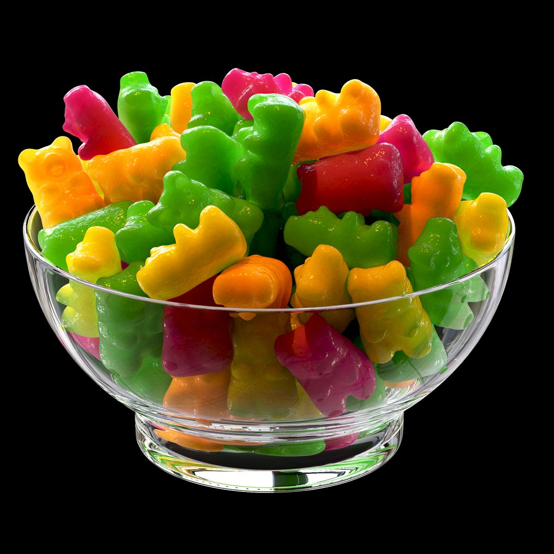 3D Model Gummy Bears In A Bowl - TurboSquid 2354489
