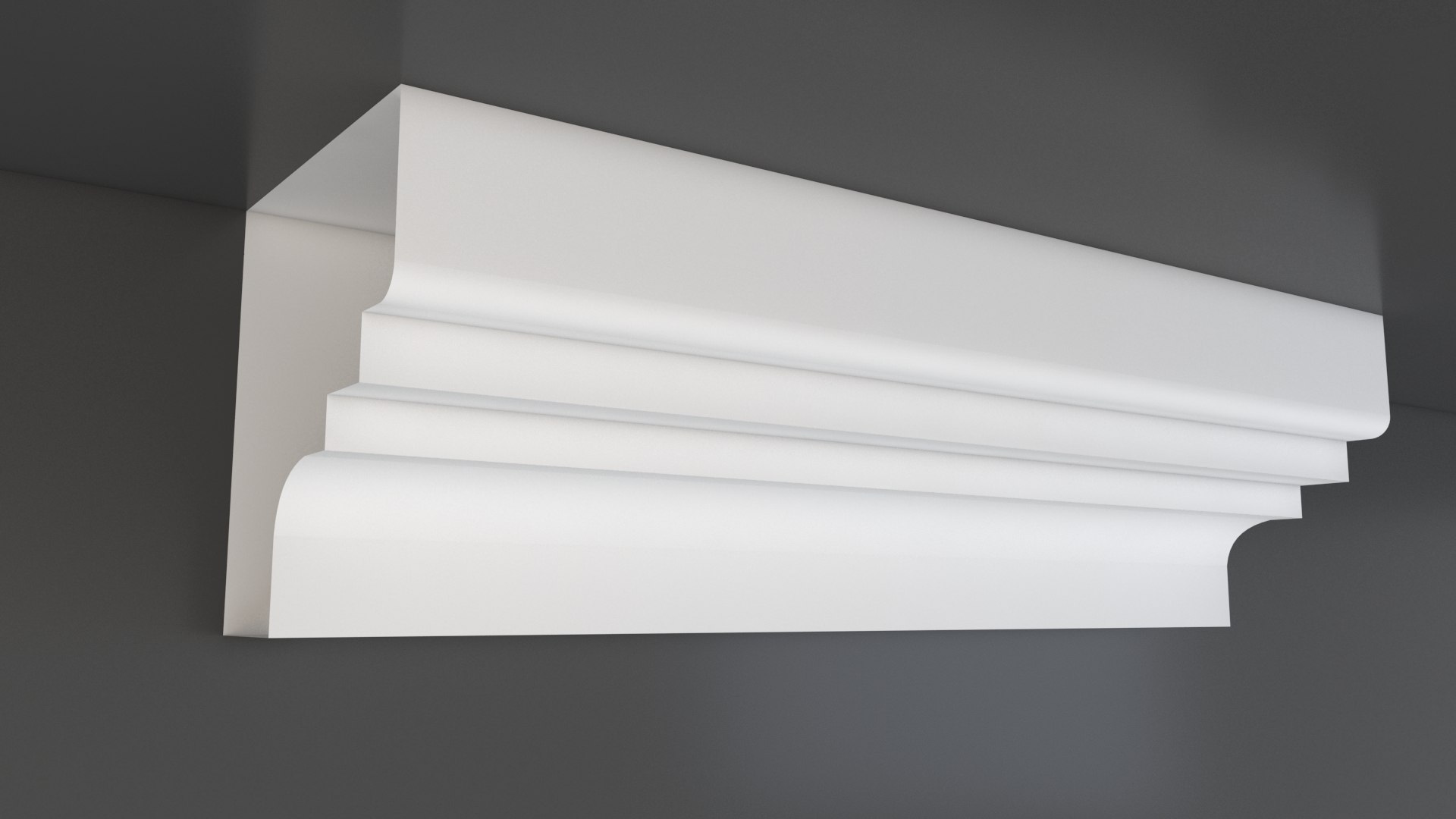 3D Cornice 75 Straight Model - TurboSquid 2002543