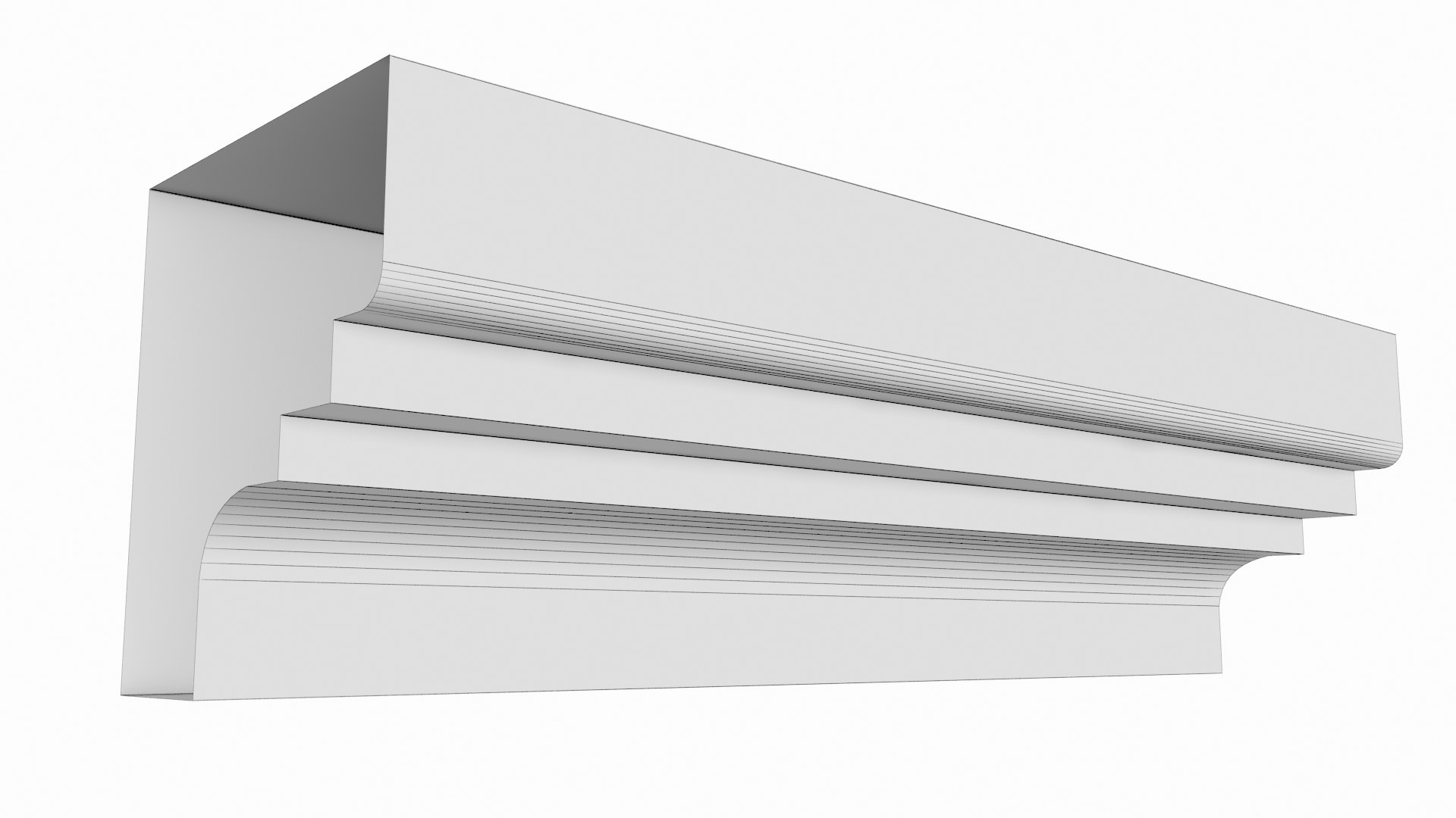 3D Cornice 75 Straight Model - TurboSquid 2002543