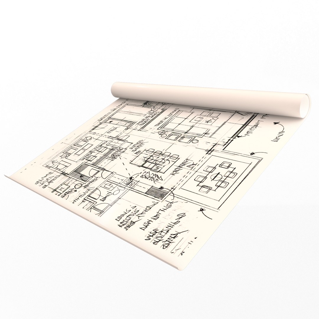 House Blueprints 01 3D Model - TurboSquid 2030397