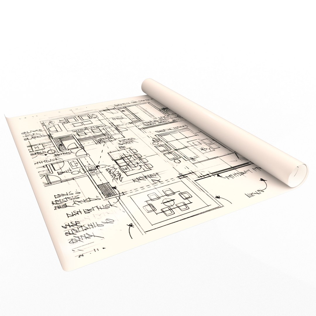 House Blueprints 01 3D Model - TurboSquid 2030397