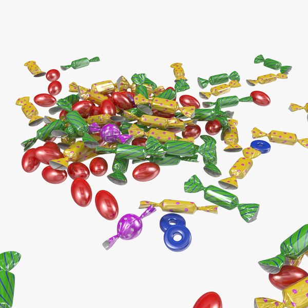 mixed candy pile 3d model