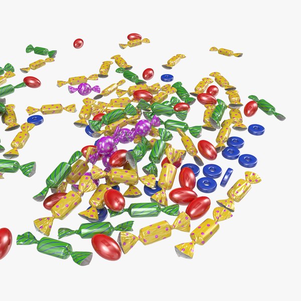 mixed candy pile 3d model
