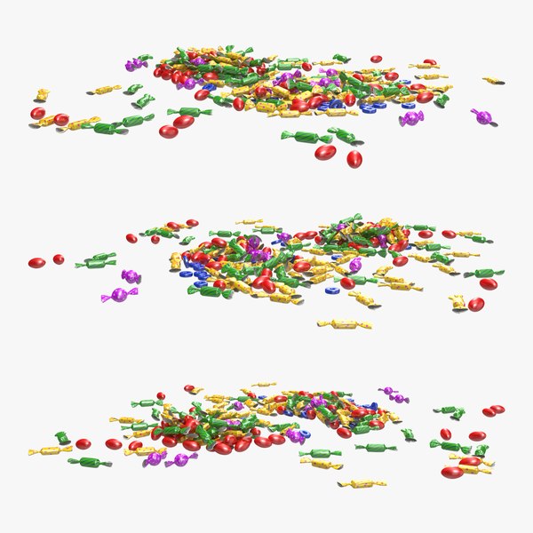 mixed candy pile 3d model