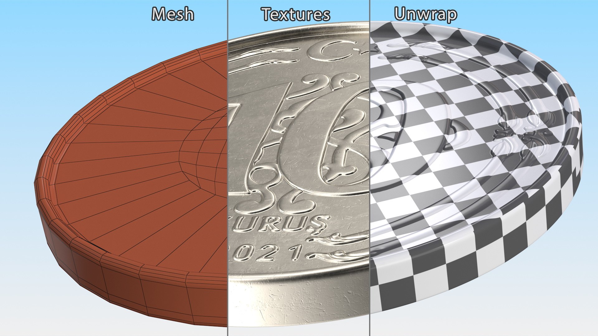 3D Turkish Coin 10 Kurus model - TurboSquid 1985471