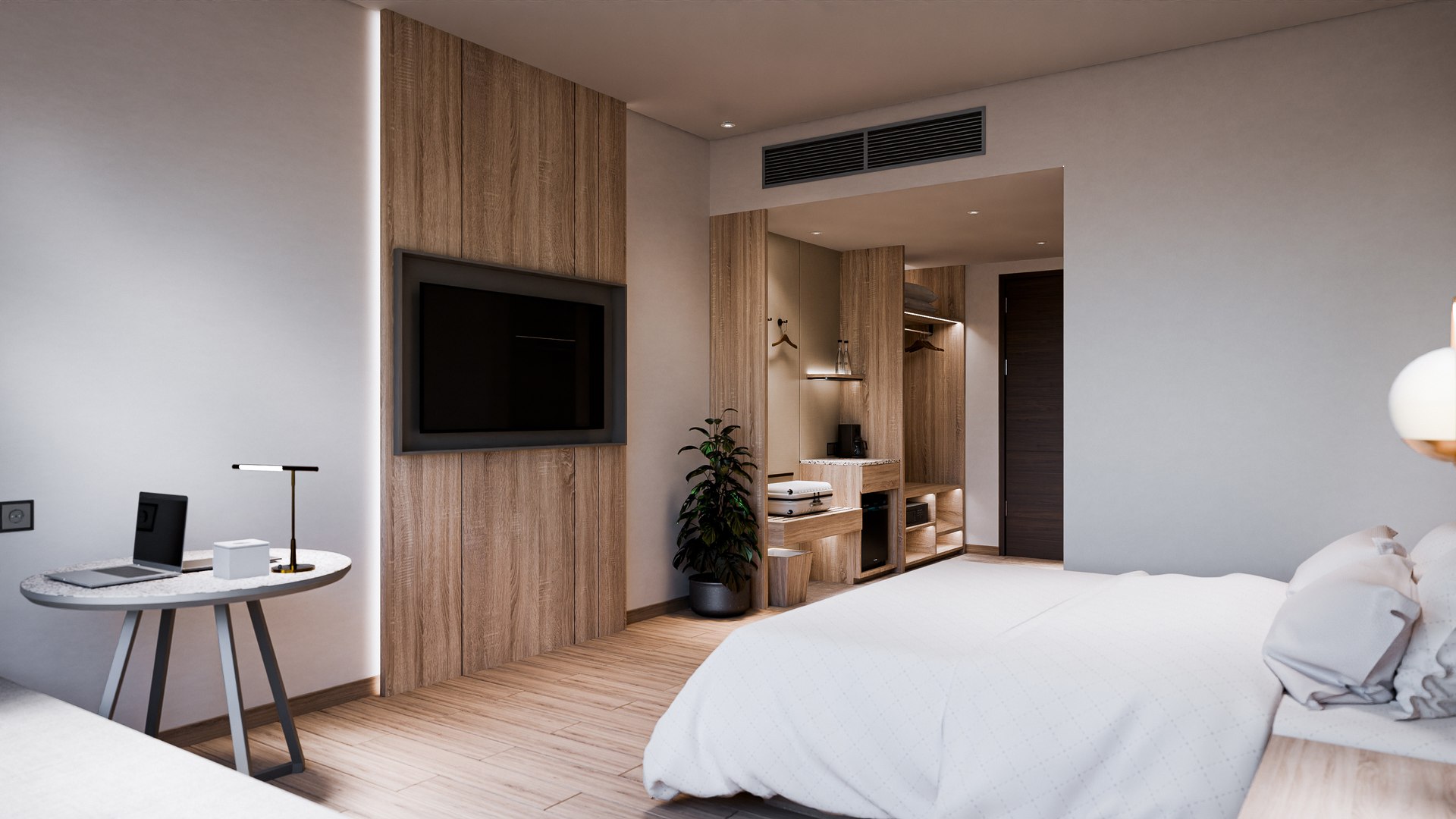 Hotel Bedroom Scene Blender-Fbx-Obj 3D Model - TurboSquid 2375714