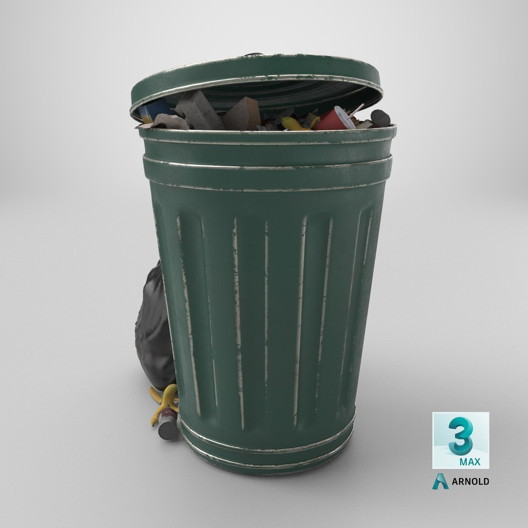 3D Trash Can Full Model - TurboSquid 2152454