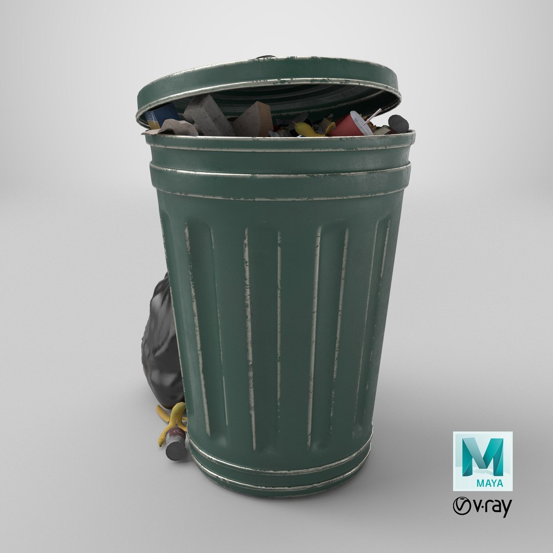 3D Trash Can Full Model - TurboSquid 2152454
