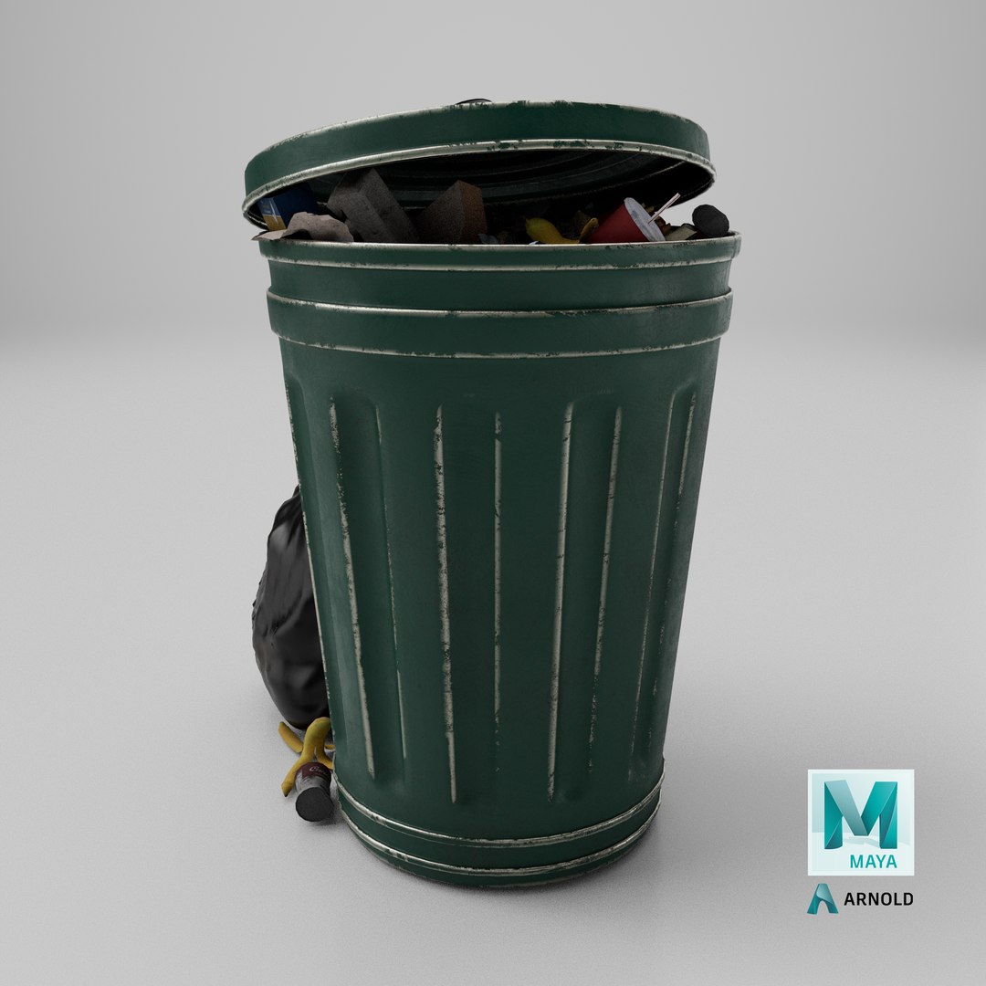 3D Trash Can Full Model - TurboSquid 2152454
