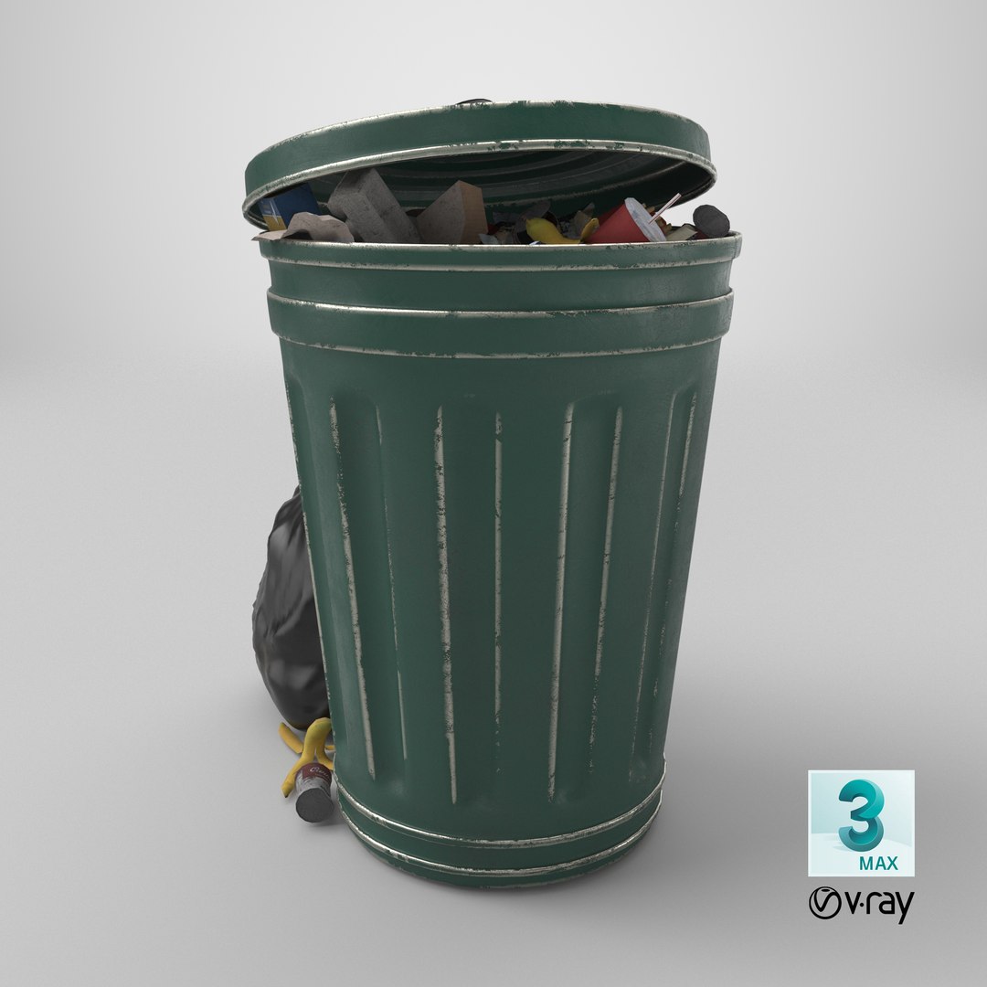 3D Trash Can Full Model - TurboSquid 2152454