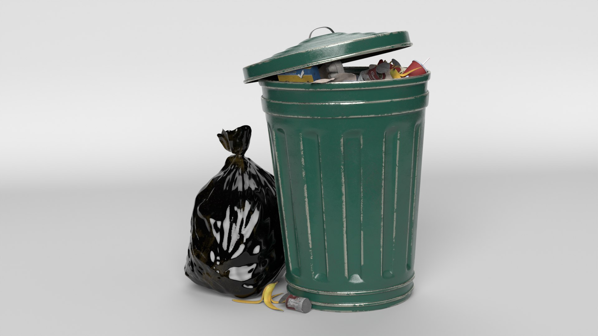 3D Trash Can Full Model - TurboSquid 2152454