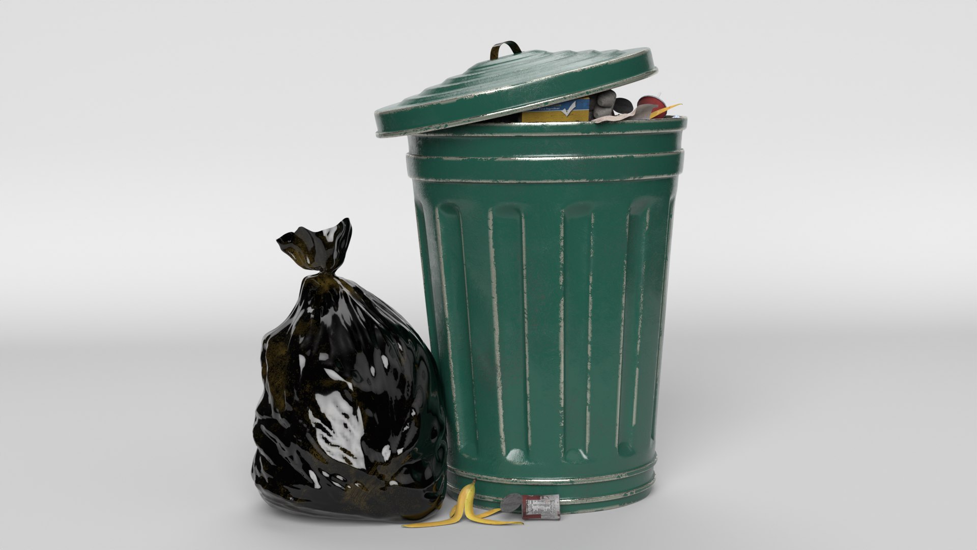 3D Trash Can Full Model - TurboSquid 2152454