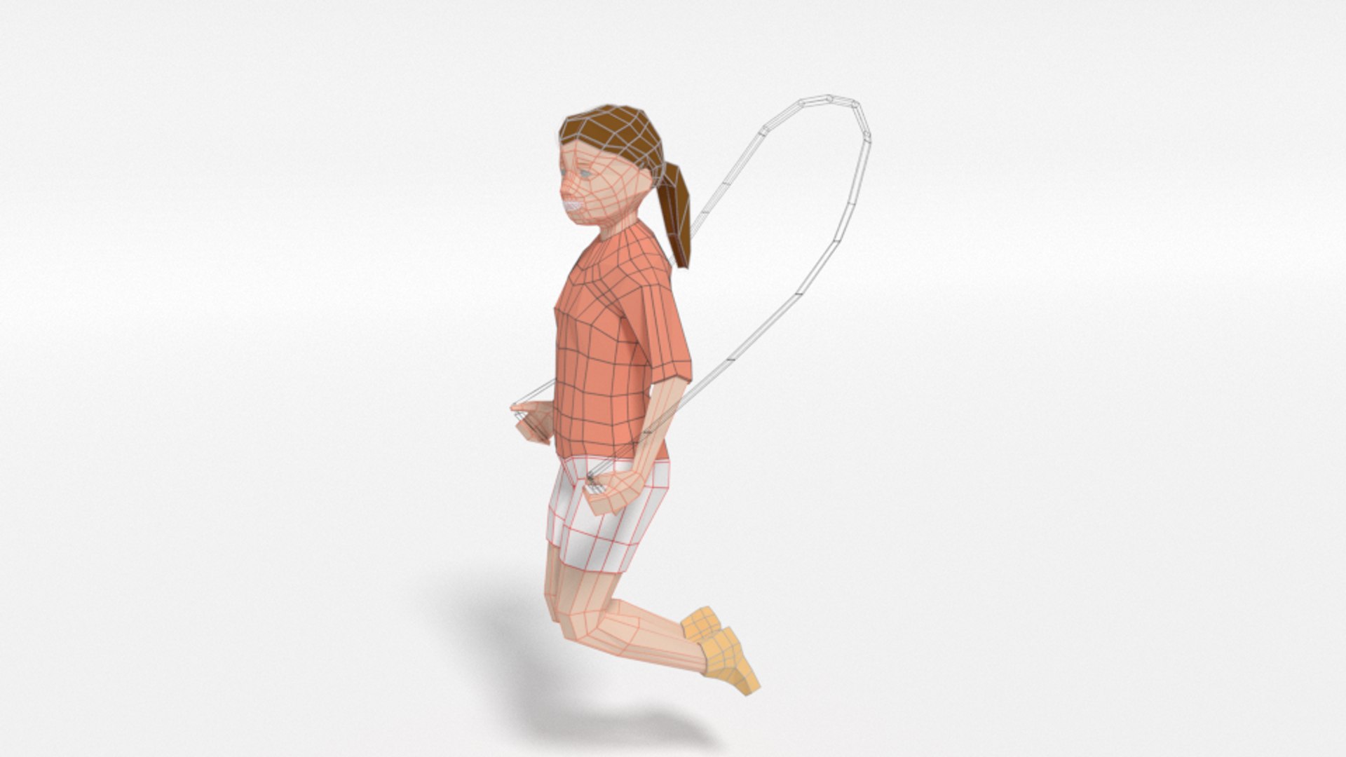 3D Girl Playing Rope Model - TurboSquid 1431341