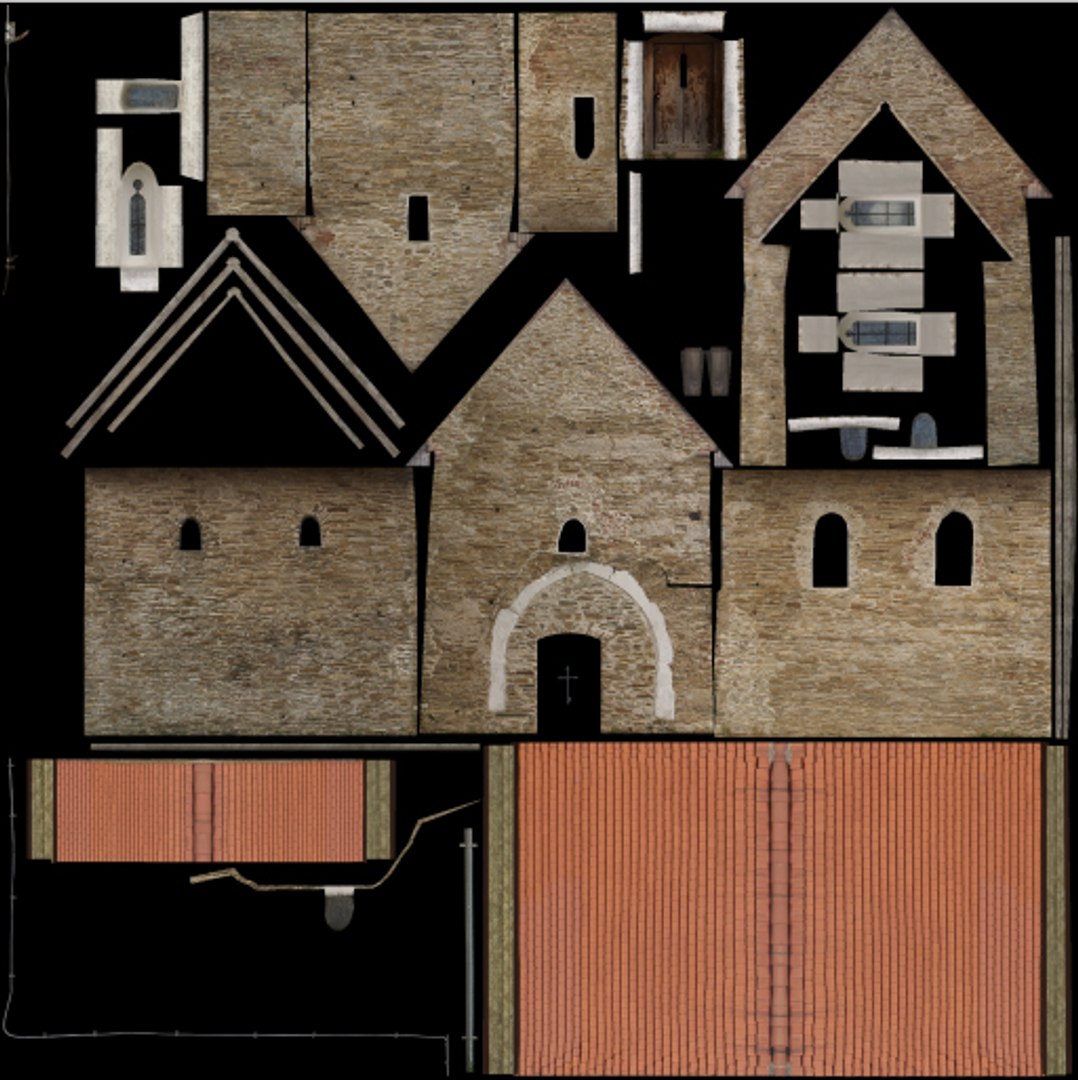 obj gothicized church kopcany