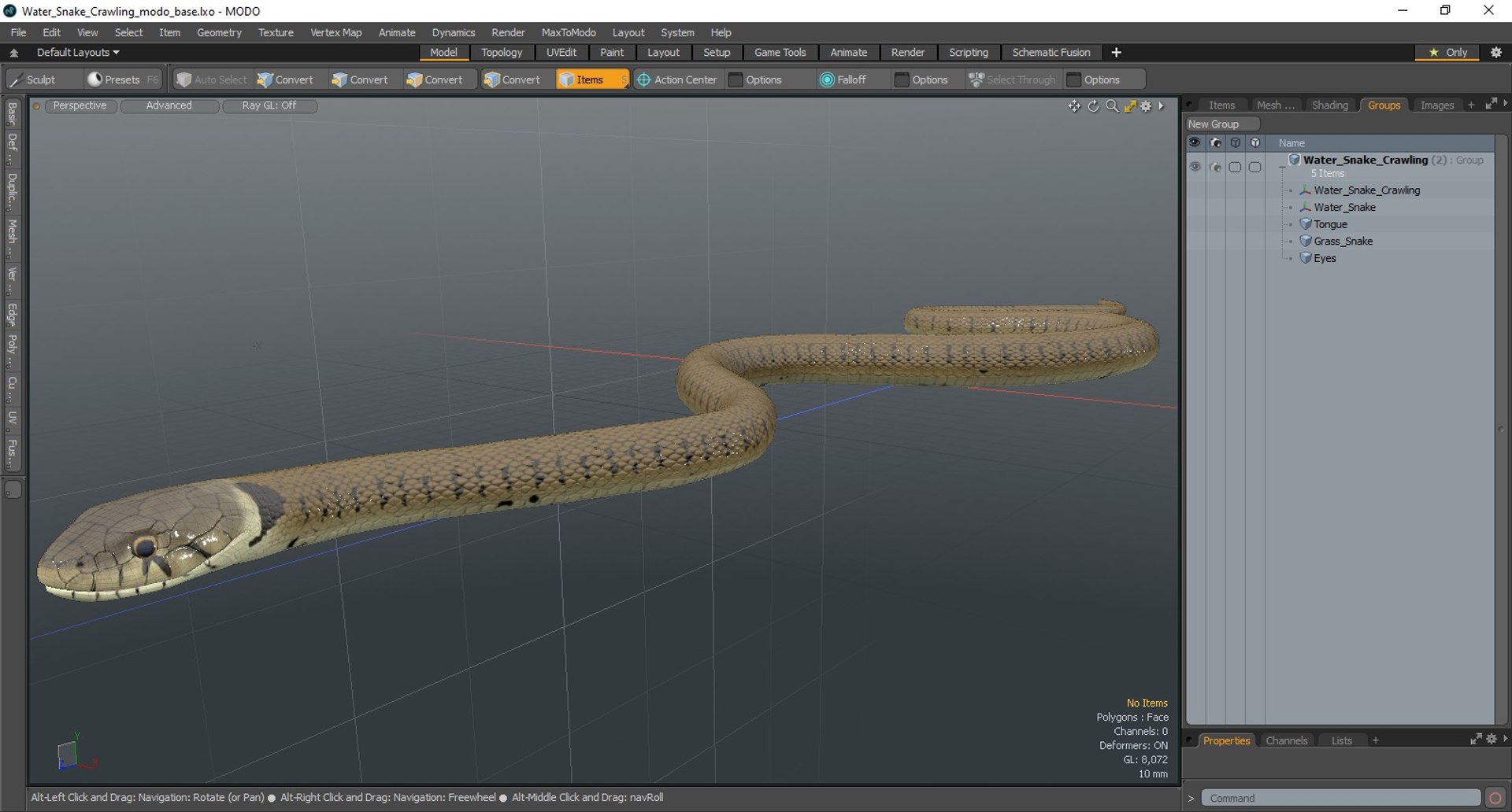 3D Water Snake Crawling - TurboSquid 2247277