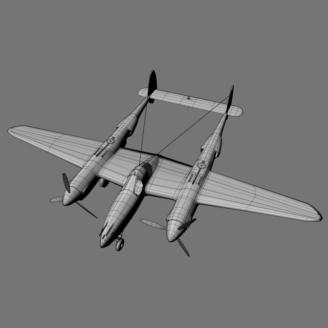 3d model lockheed p-38