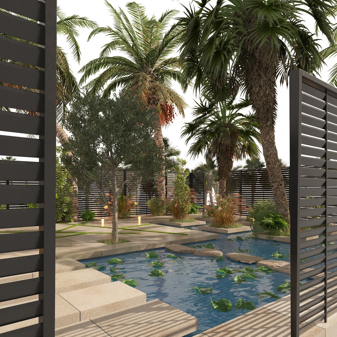 Arabic Waha Garden - Oasis Landscape Garden 3D - TurboSquid 2028746